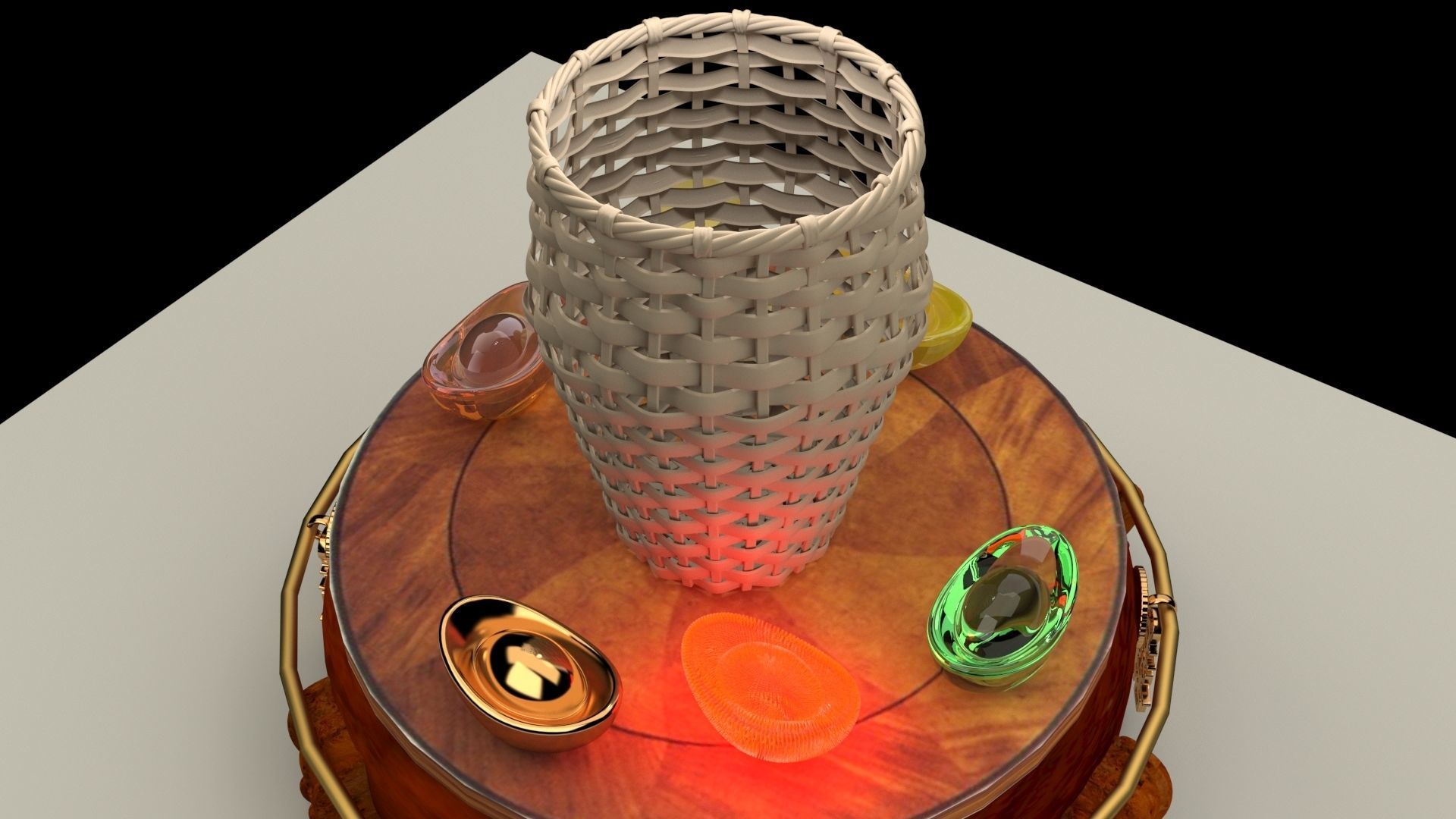 Chinese weaver basket 3D model | CGTrader