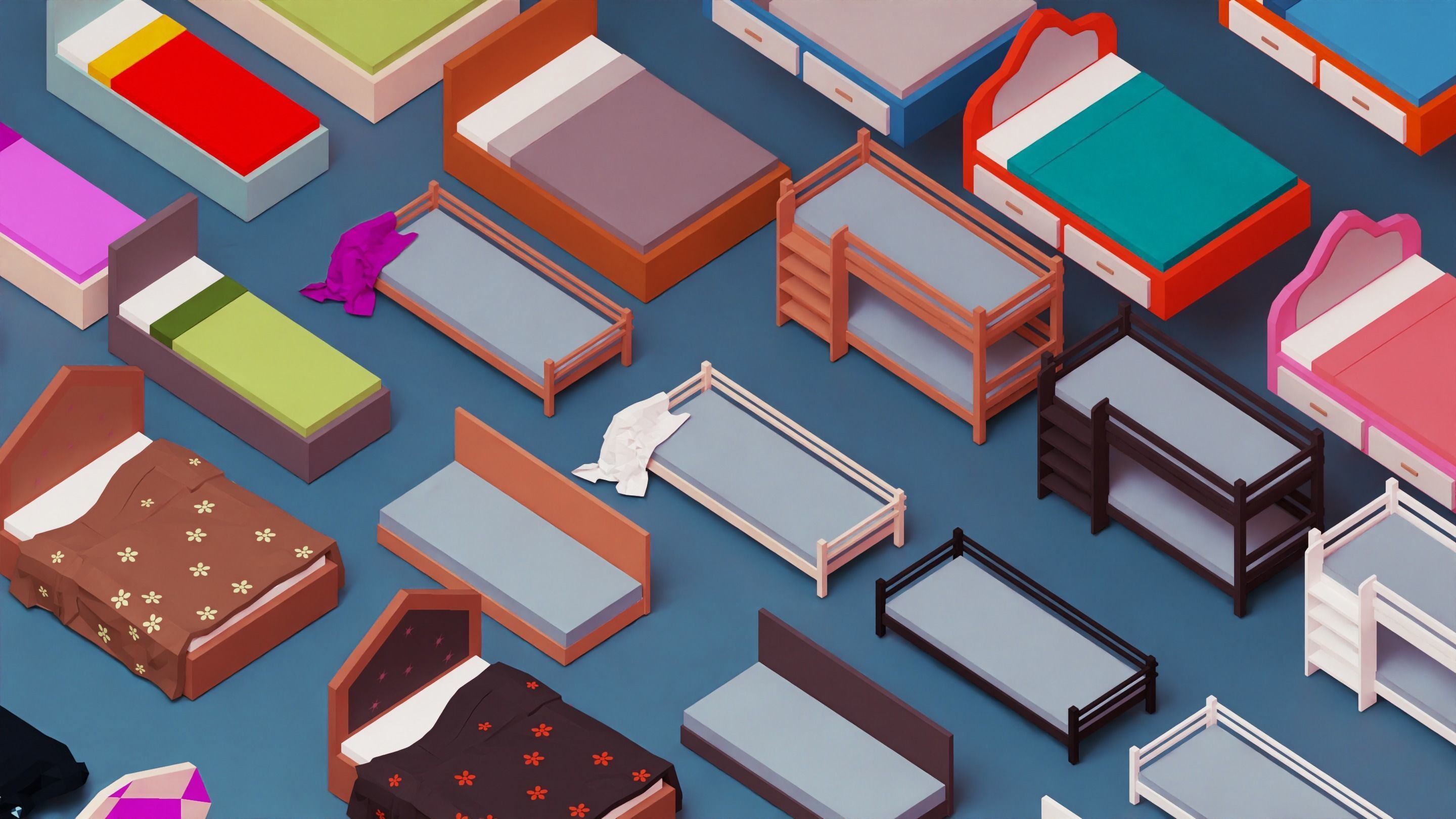 3D model Pack Beds Low Poly VR / AR / low-poly | CGTrader