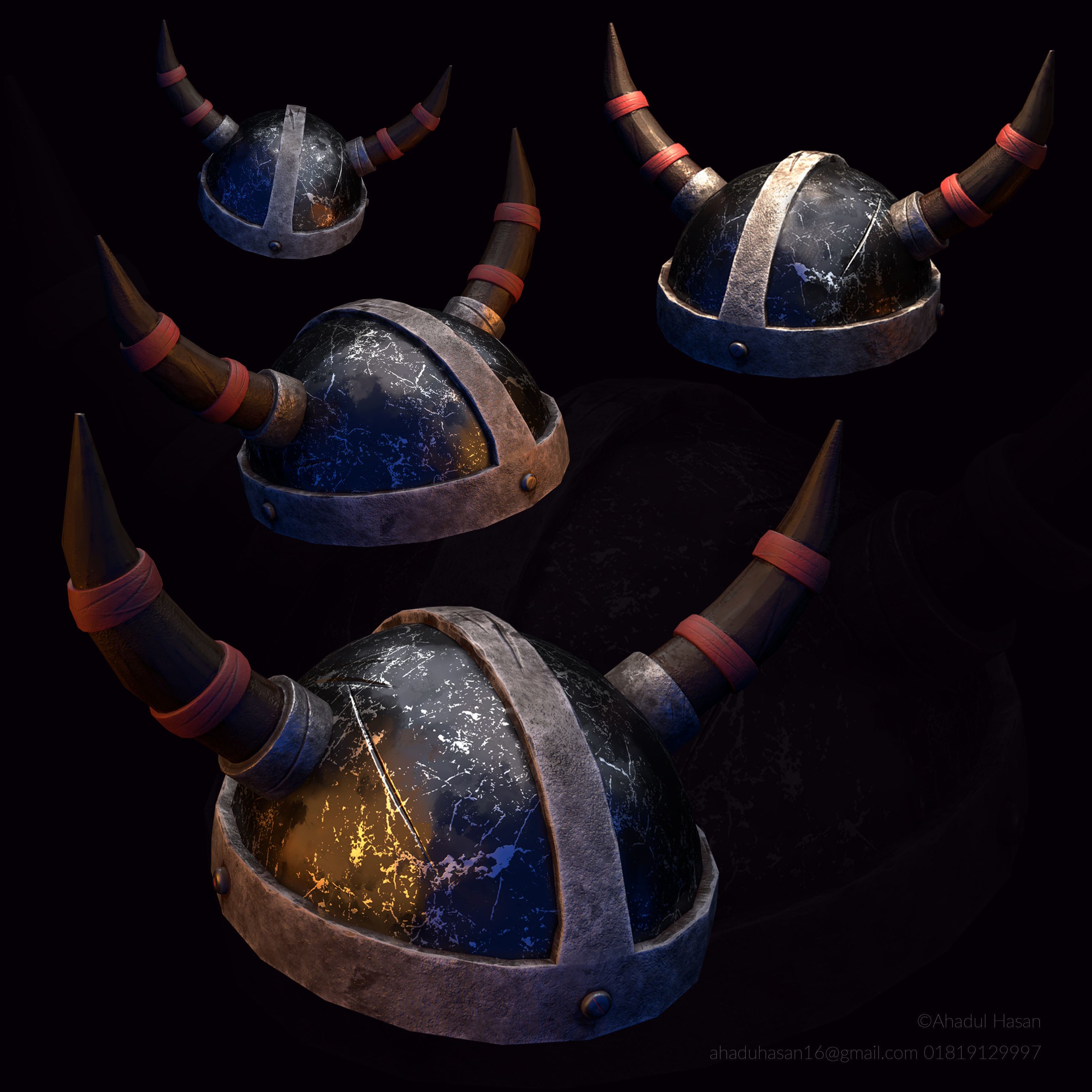 3D model Stylized Viking Helmet VR / AR / low-poly | CGTrader