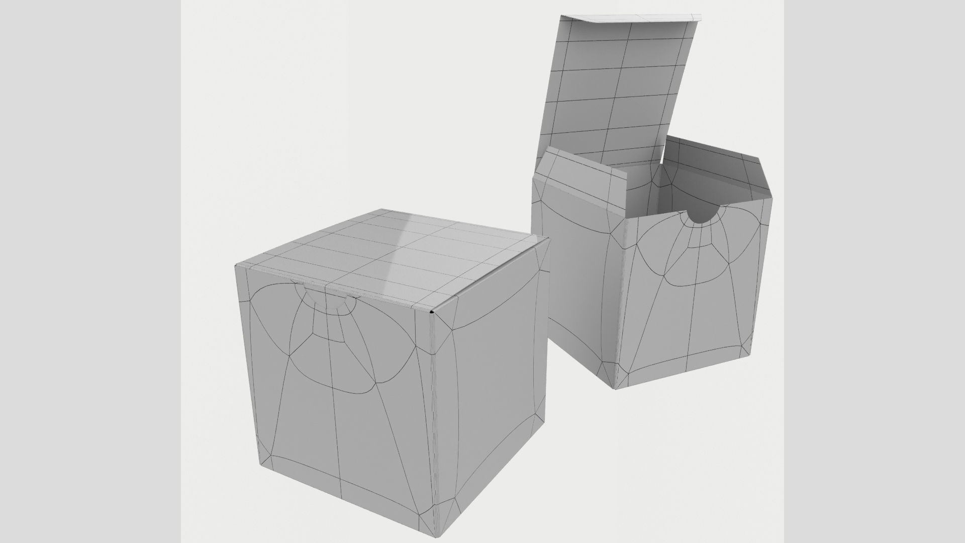 10cm Paper Box Closed Opened Unwrapped 3D model | CGTrader