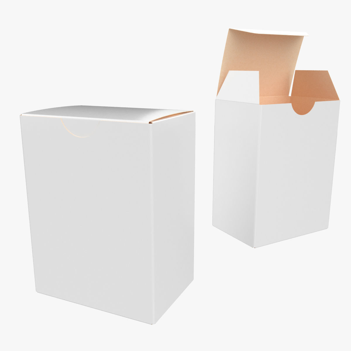 10cm Tall Paper Box Closed Opened Unwrapped 3D model | CGTrader