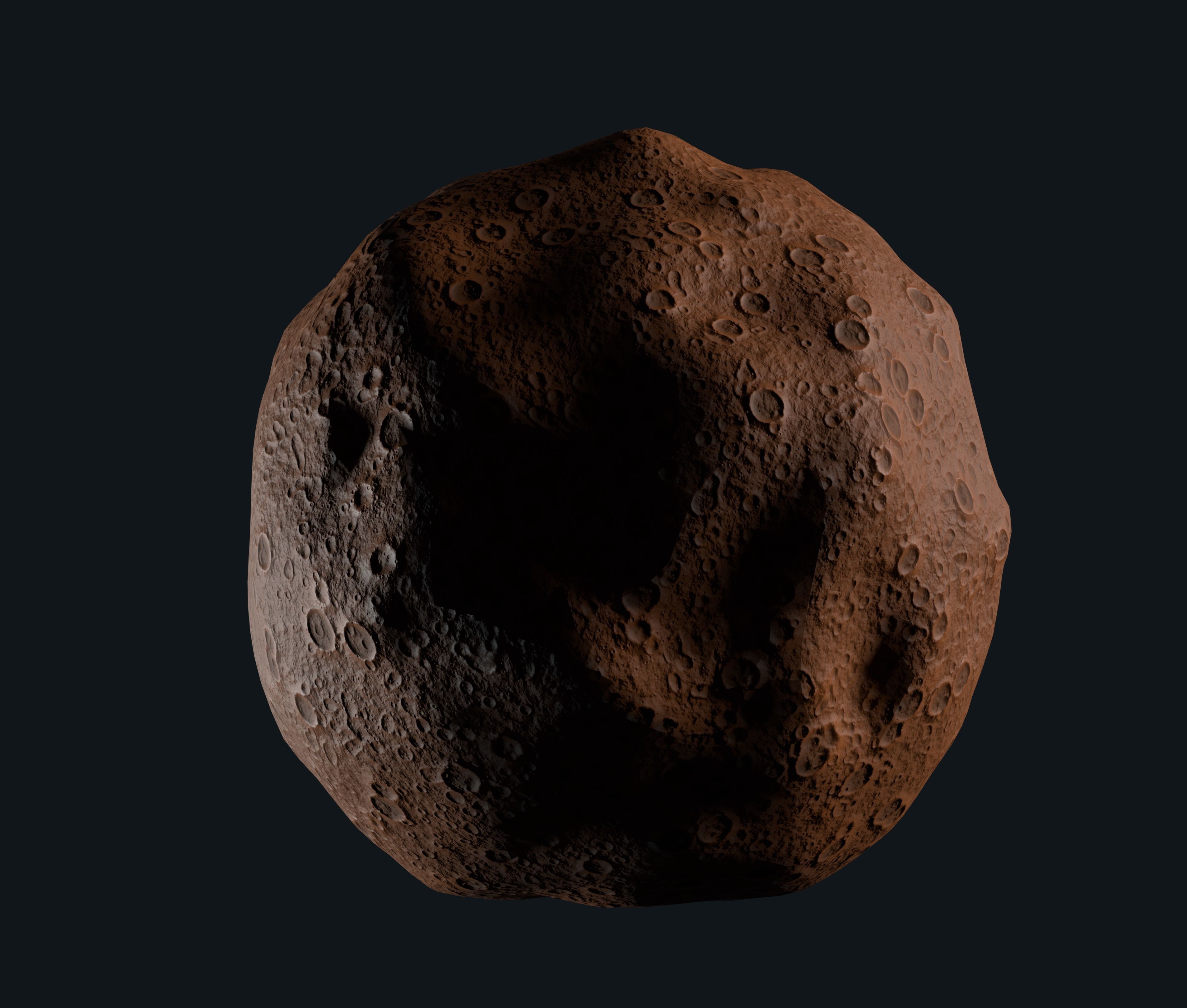 3D model Asteroid-MOON Low Poly planet with holes in it VR / AR / low ...