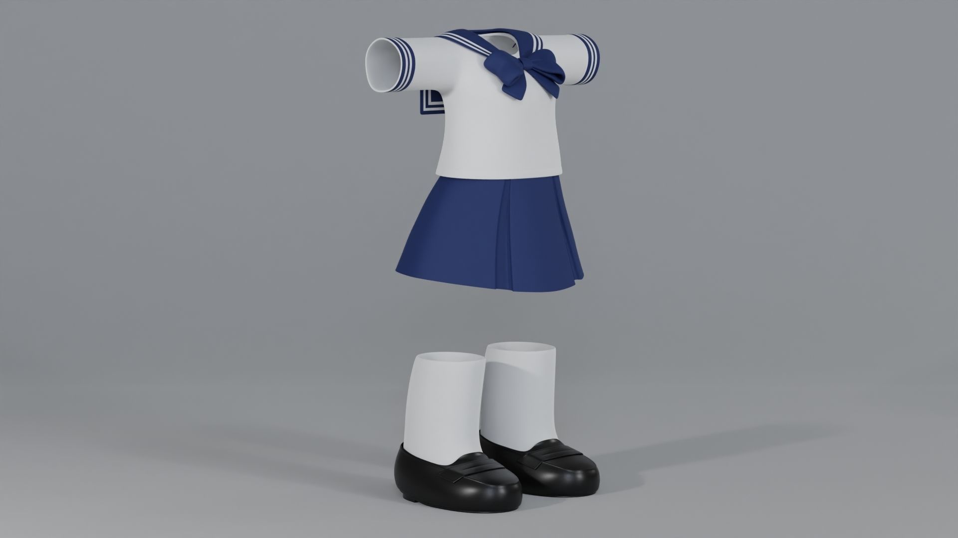 Chibi Japanese School Uniform 1 3D model | CGTrader