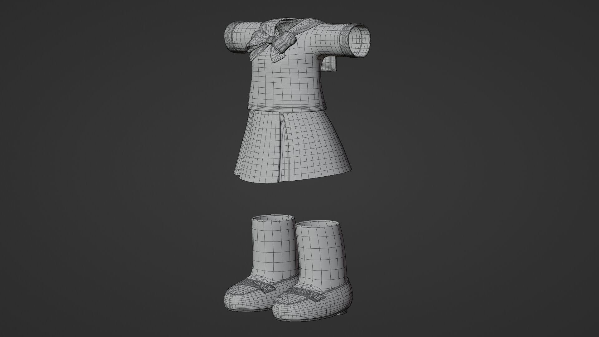 Chibi Japanese School Uniform 1 3D model | CGTrader