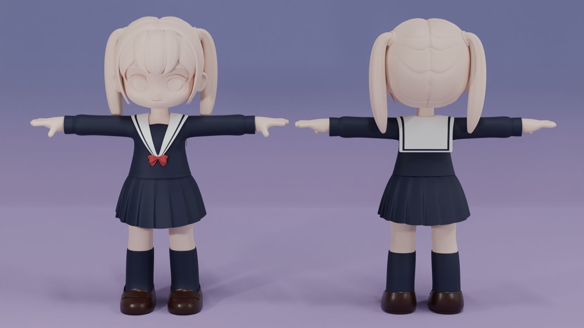 Chibi Japanese School Uniform 4 3D model | CGTrader