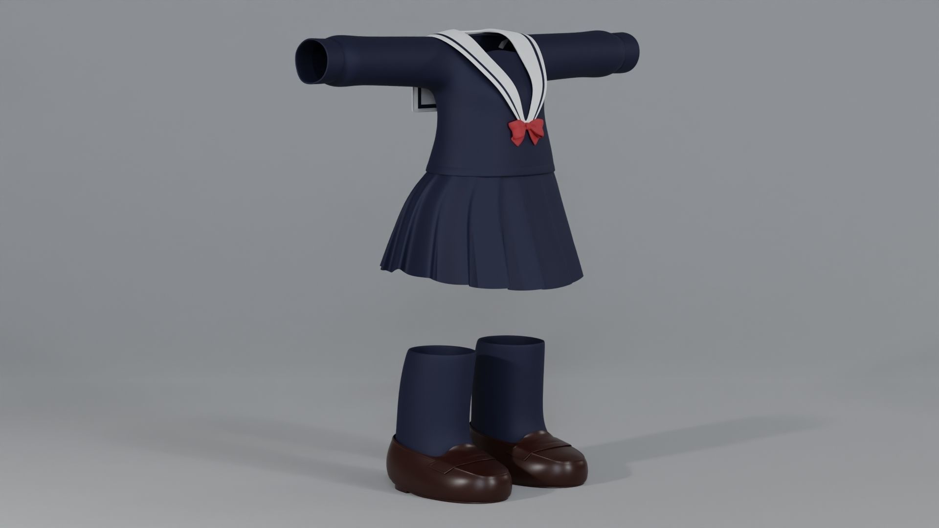 Chibi Japanese School Uniform 4 3D model | CGTrader
