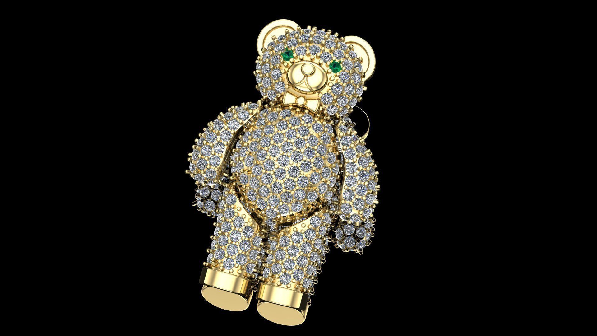 bear diamonds pendant 3D model 3D printable | CGTrader