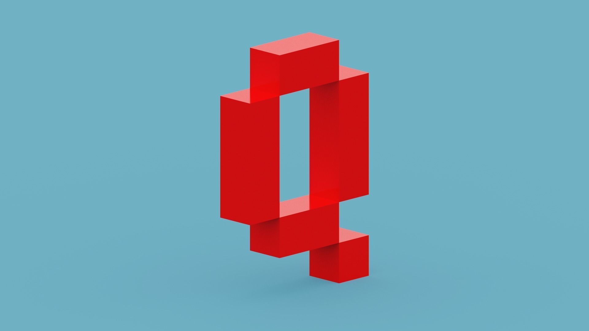3D model Pixel Letter Q VR / AR / low-poly | CGTrader