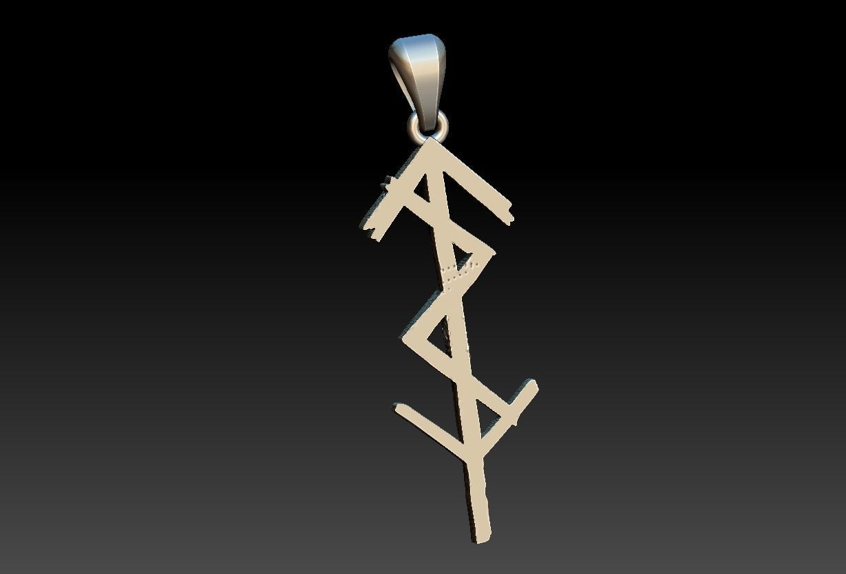 Viking Runes Pendant 3D model 3D printable | CGTrader