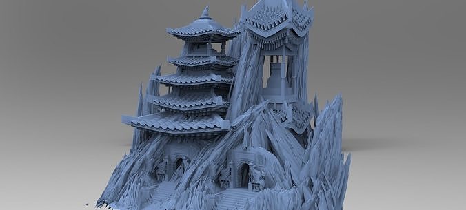 Castle Spiked Mountains Kitbash 3D model | CGTrader
