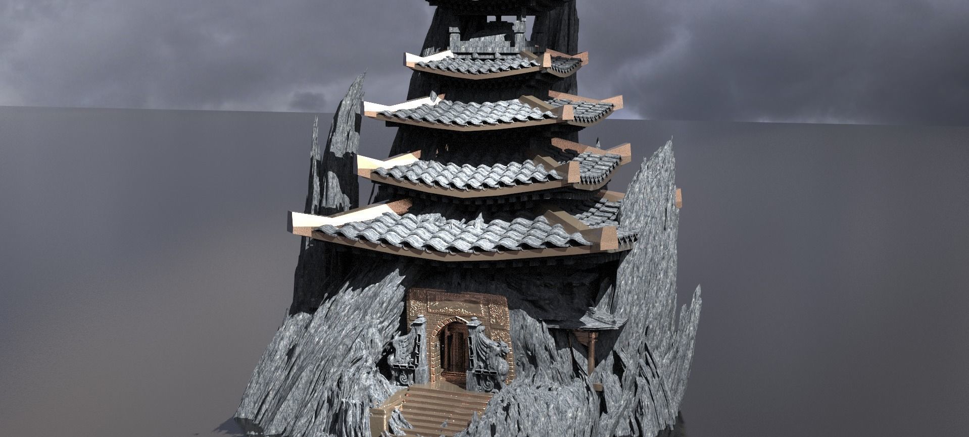 Bushido Warrior Temple Kitbash 2 3D model | CGTrader