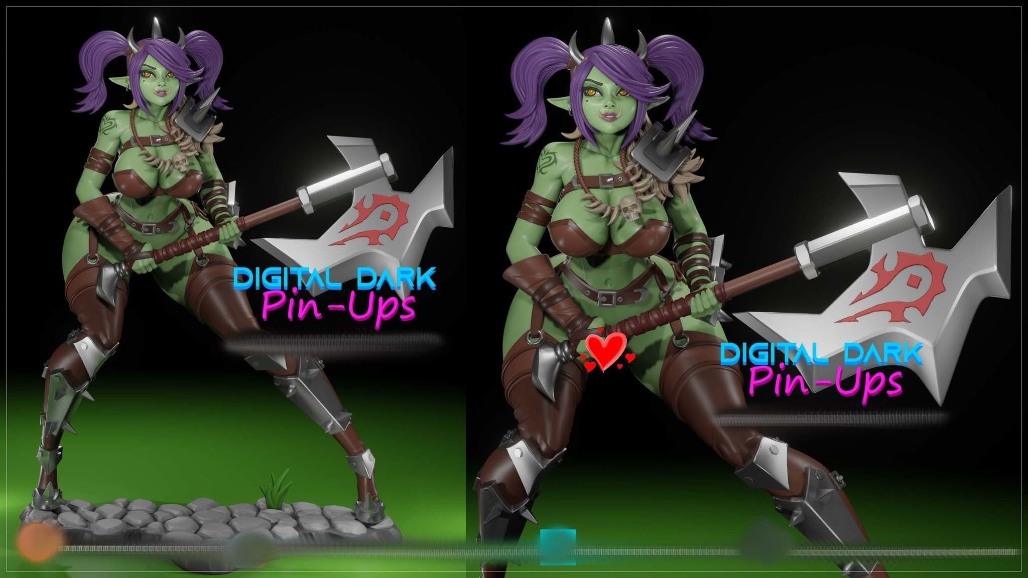 Orc Girl World of Warcraft with NSFW version and Miniatures 3D model 3D printable | CGTrader
