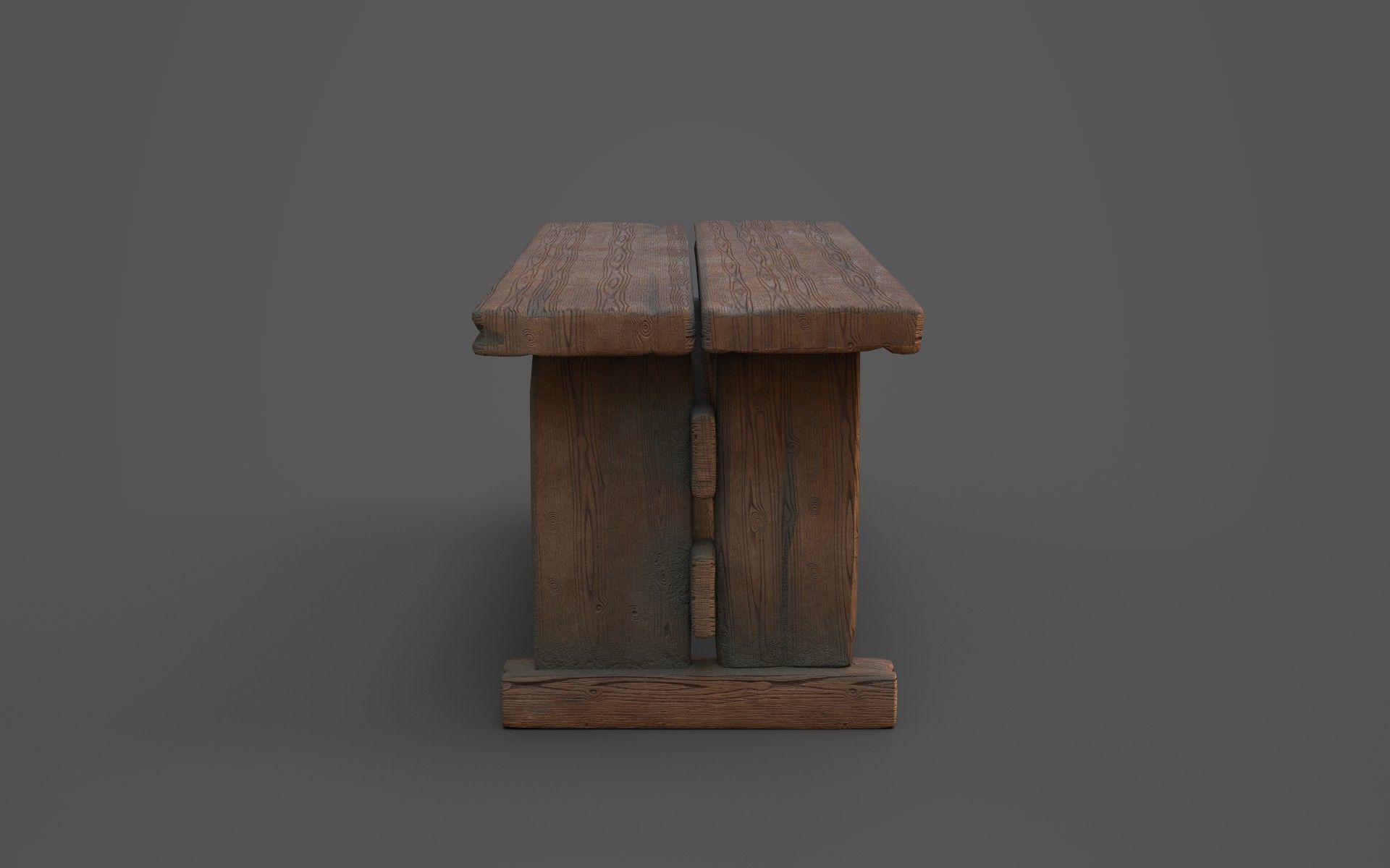3D model Medieval Vintage old Wooden Table Chunky PBR VR / AR / low ...