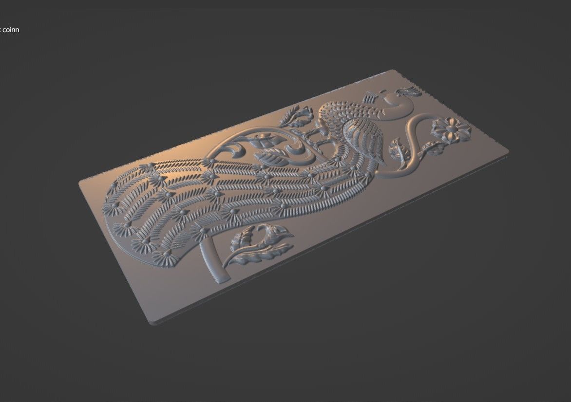 Peacock coin design file Artcam relief for die and cam printing 3D ...