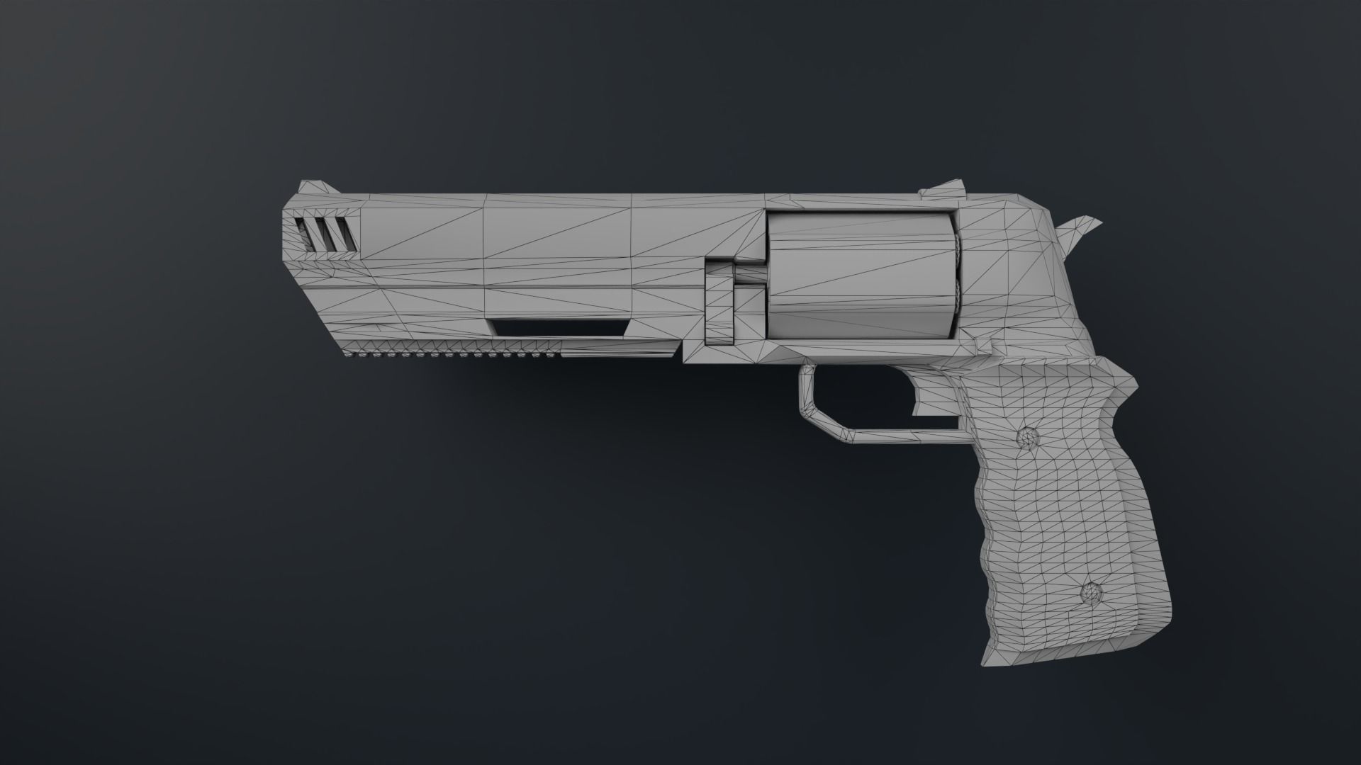 3D model Revolver Gun law Breaker Low-Poly 3D Model VR / AR / low-poly ...