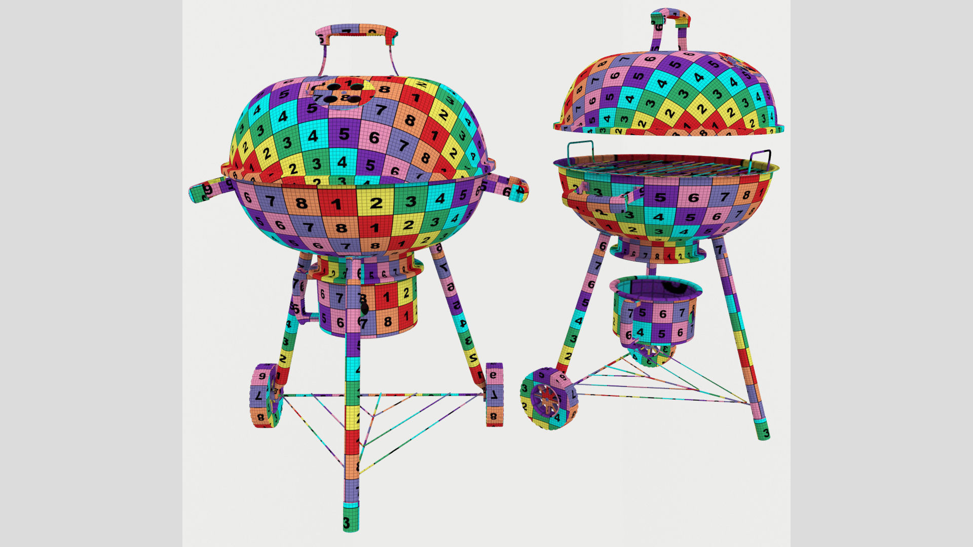 Charcoal Grill Low High Poly Unwrapped 3D model | CGTrader