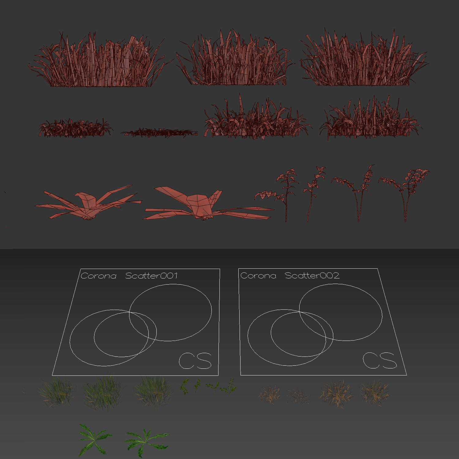 grass set03 3D model | CGTrader