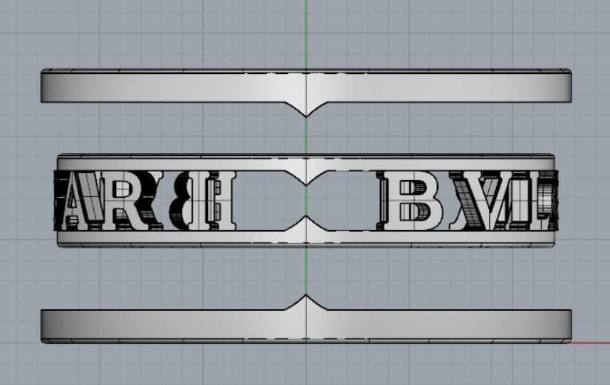 3D BulgaryRing 3D print Model metal ring with letter rbv 3D model 3D ...