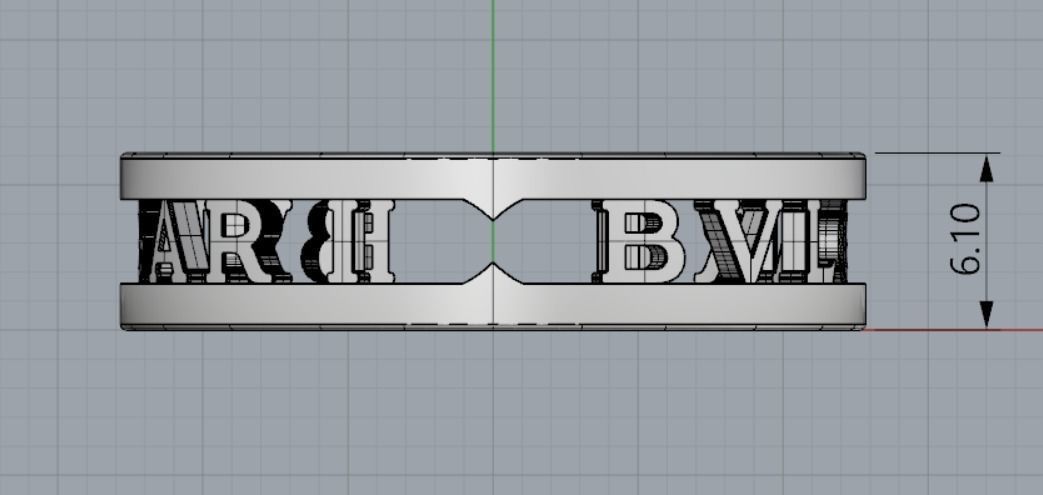 3D BulgaryRing 3D print Model metal ring with letter rbv 3D model 3D ...