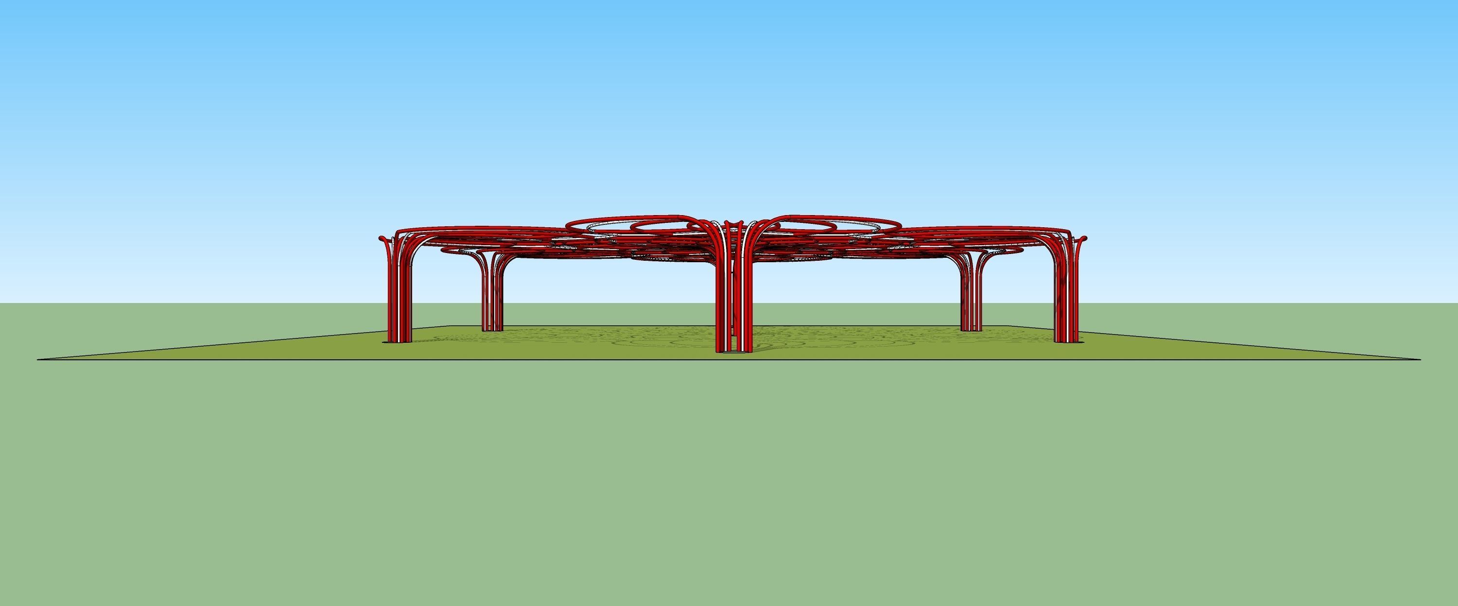 Big organic canopy steel pipe bending 3D model | CGTrader
