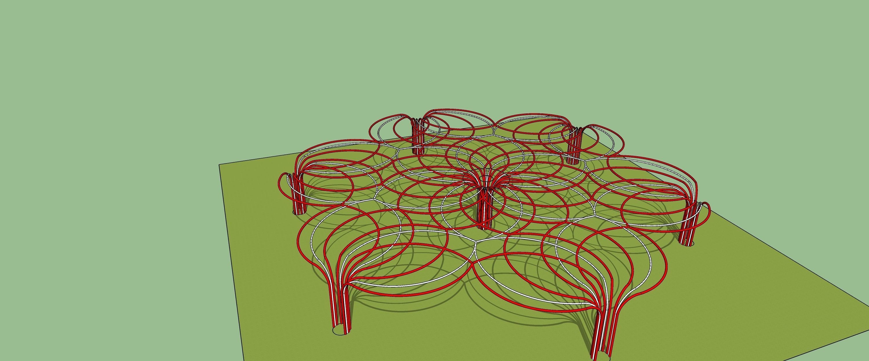 Big organic canopy steel pipe bending 3D model | CGTrader