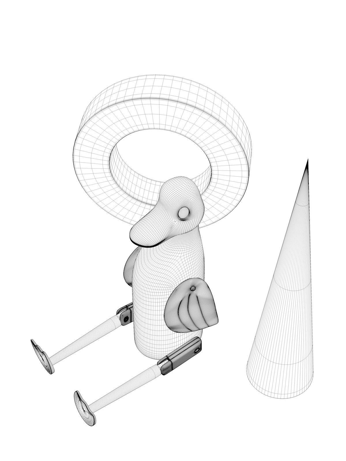 Wooden Duck with Objects 3D model | CGTrader