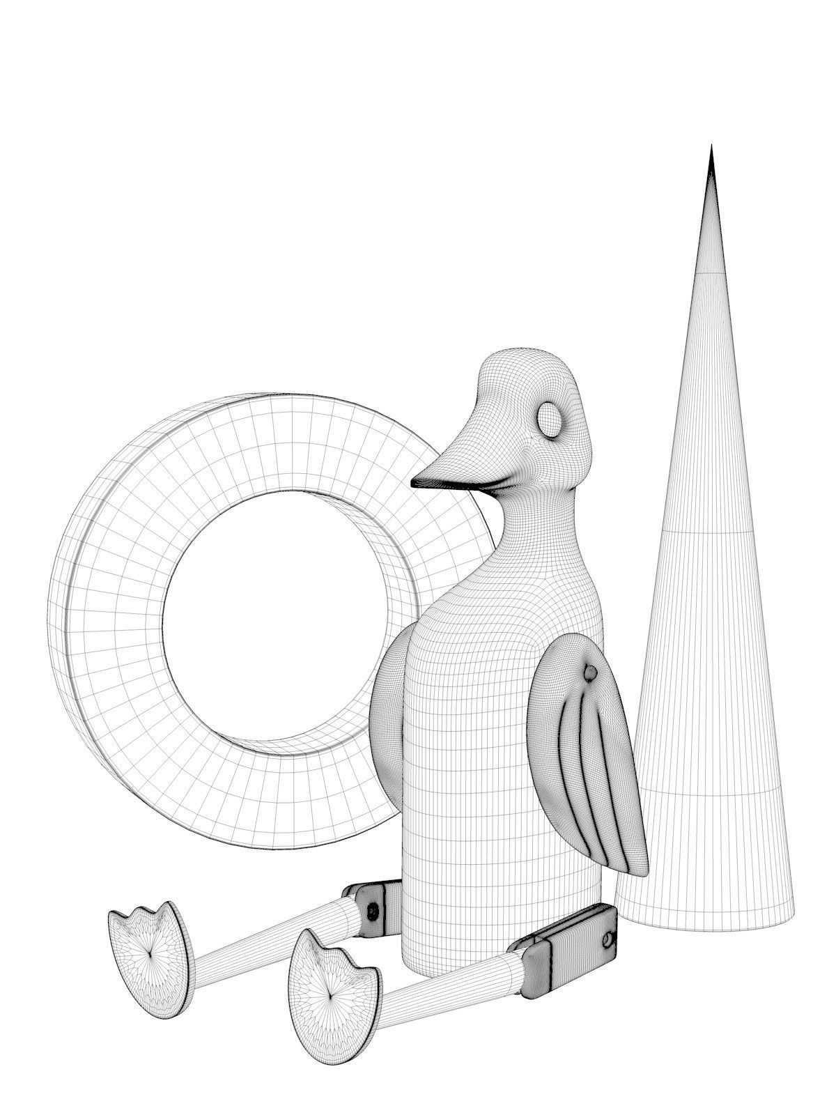 Wooden Duck with Objects 3D model | CGTrader