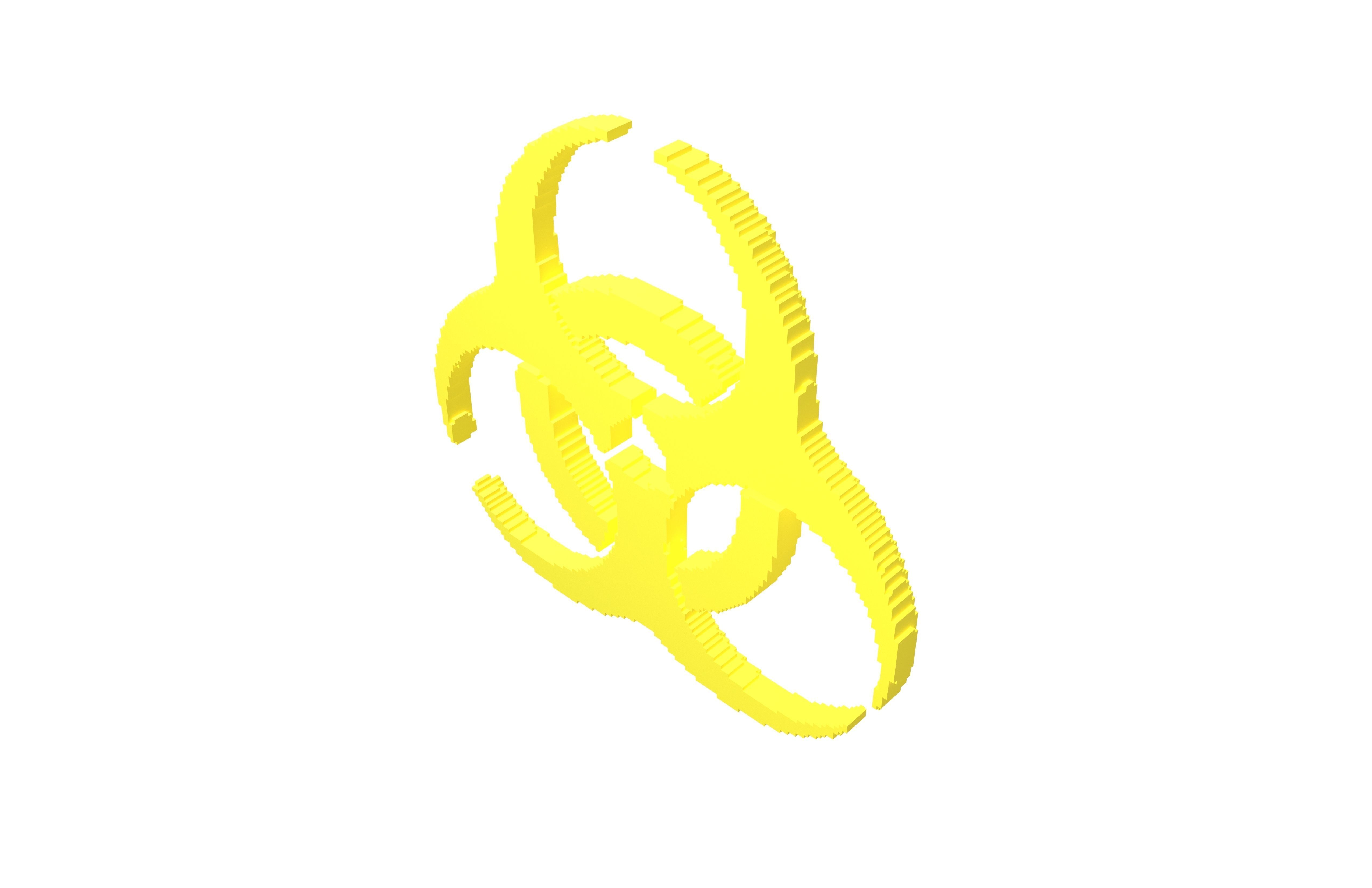 3D model Voxel Biological Hazard Symbol v1 001 VR / AR / low-poly ...