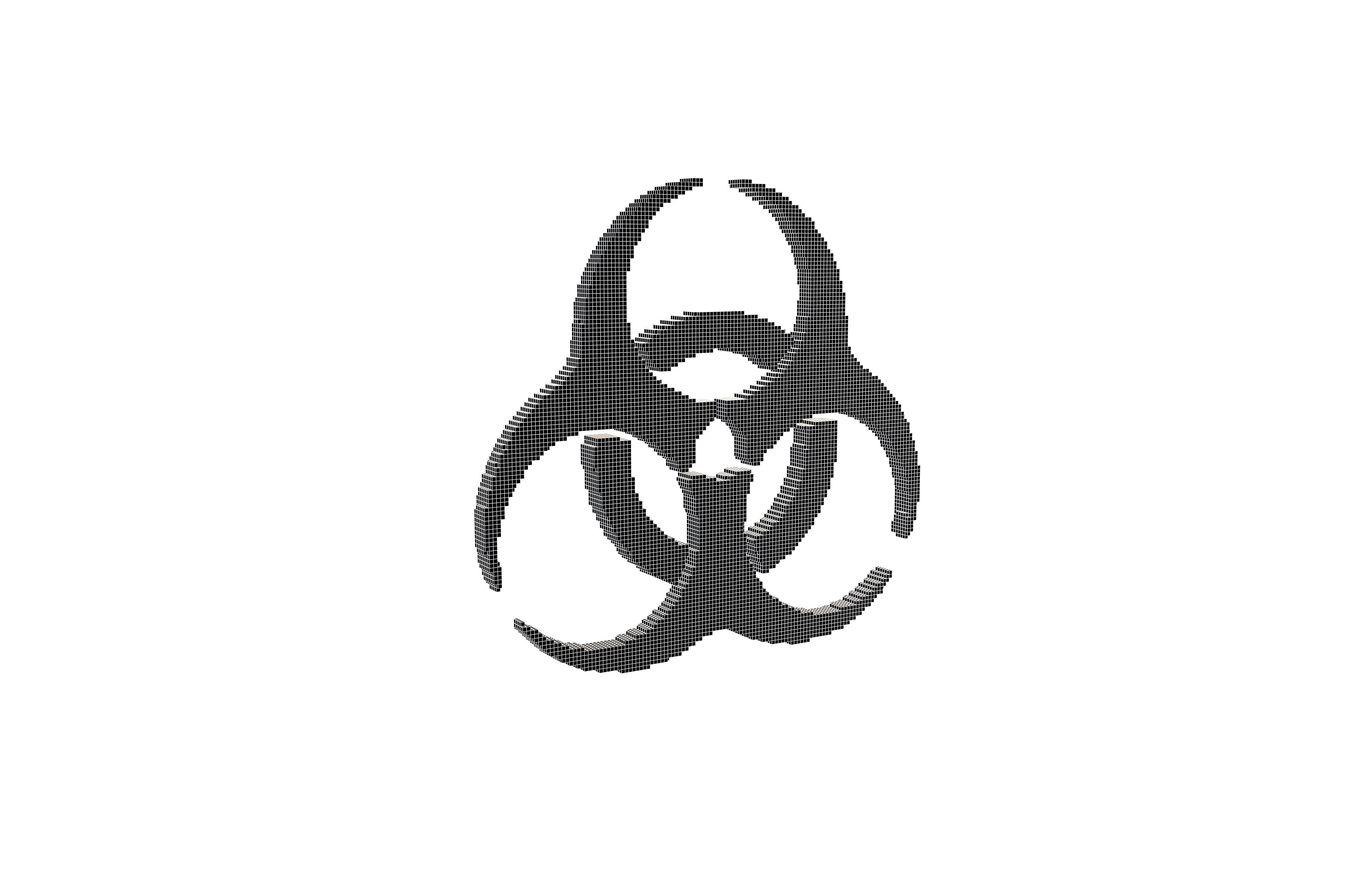 3D model Voxel Biological Hazard Symbol v1 009 VR / AR / low-poly ...