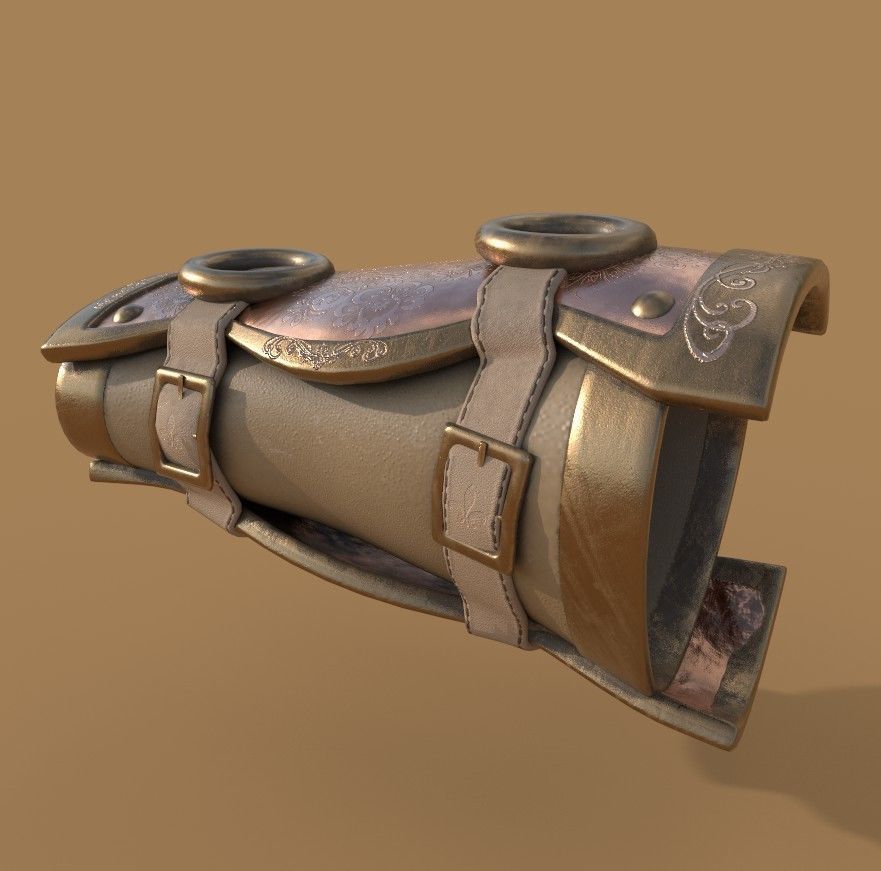 3D model Bronze medieval bracer VR / AR / low-poly | CGTrader