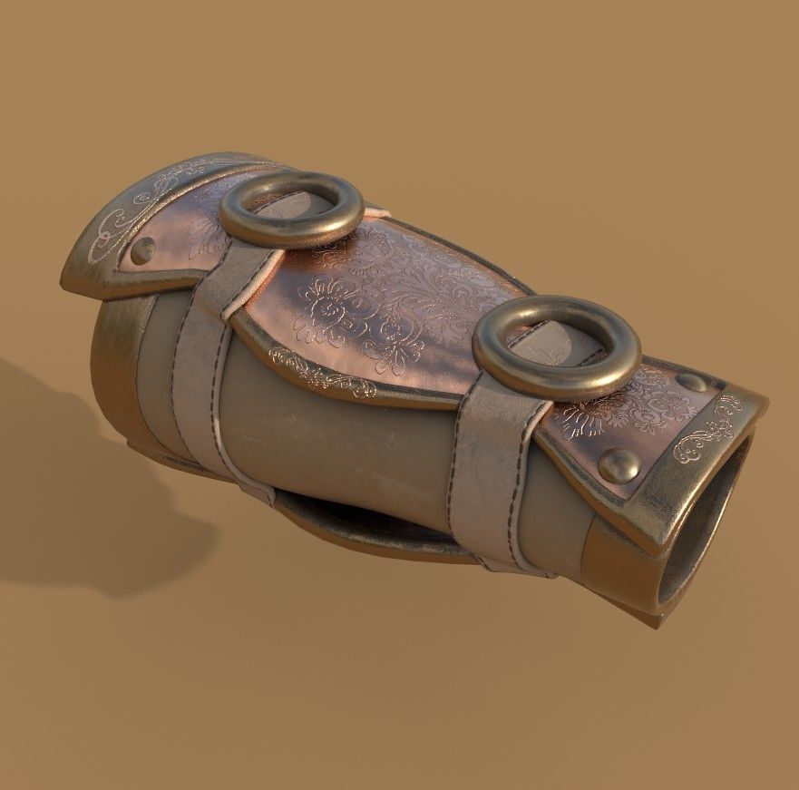 3D model Bronze medieval bracer VR / AR / low-poly | CGTrader