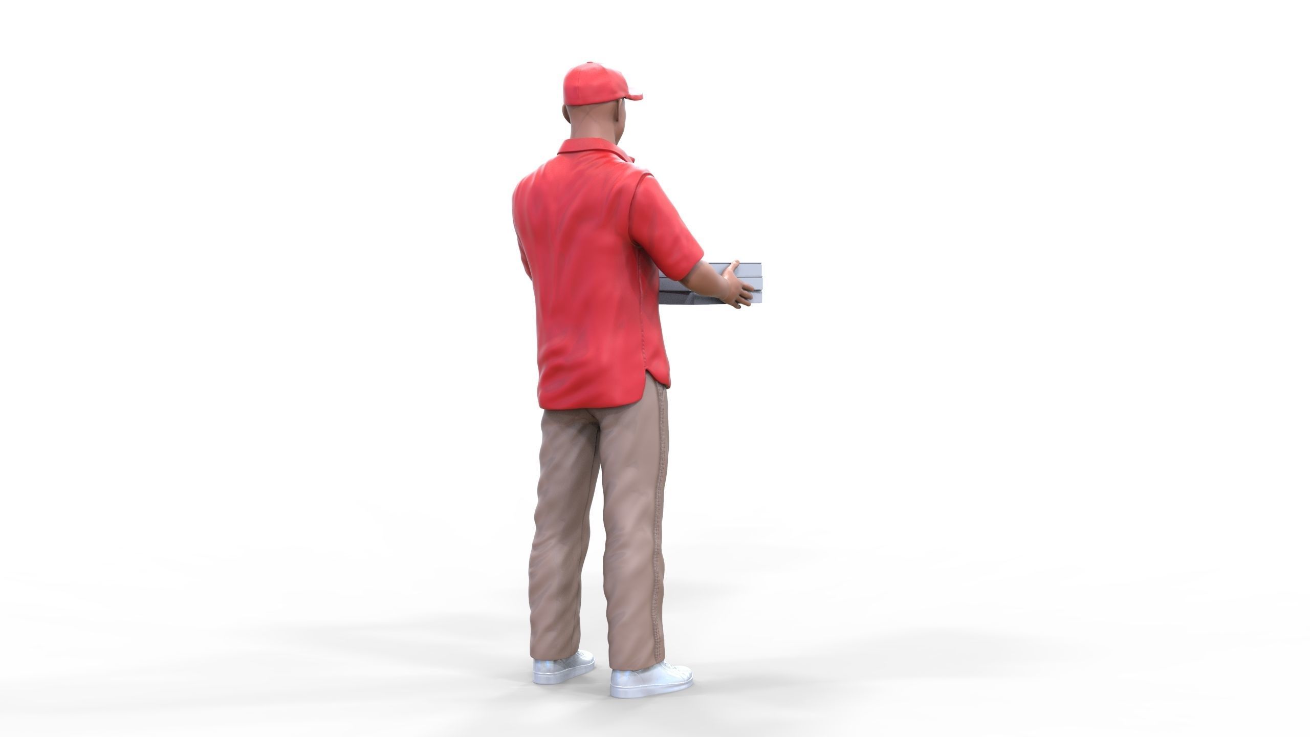 Pizza delivery with box or construction worker 3D model 3D printable ...
