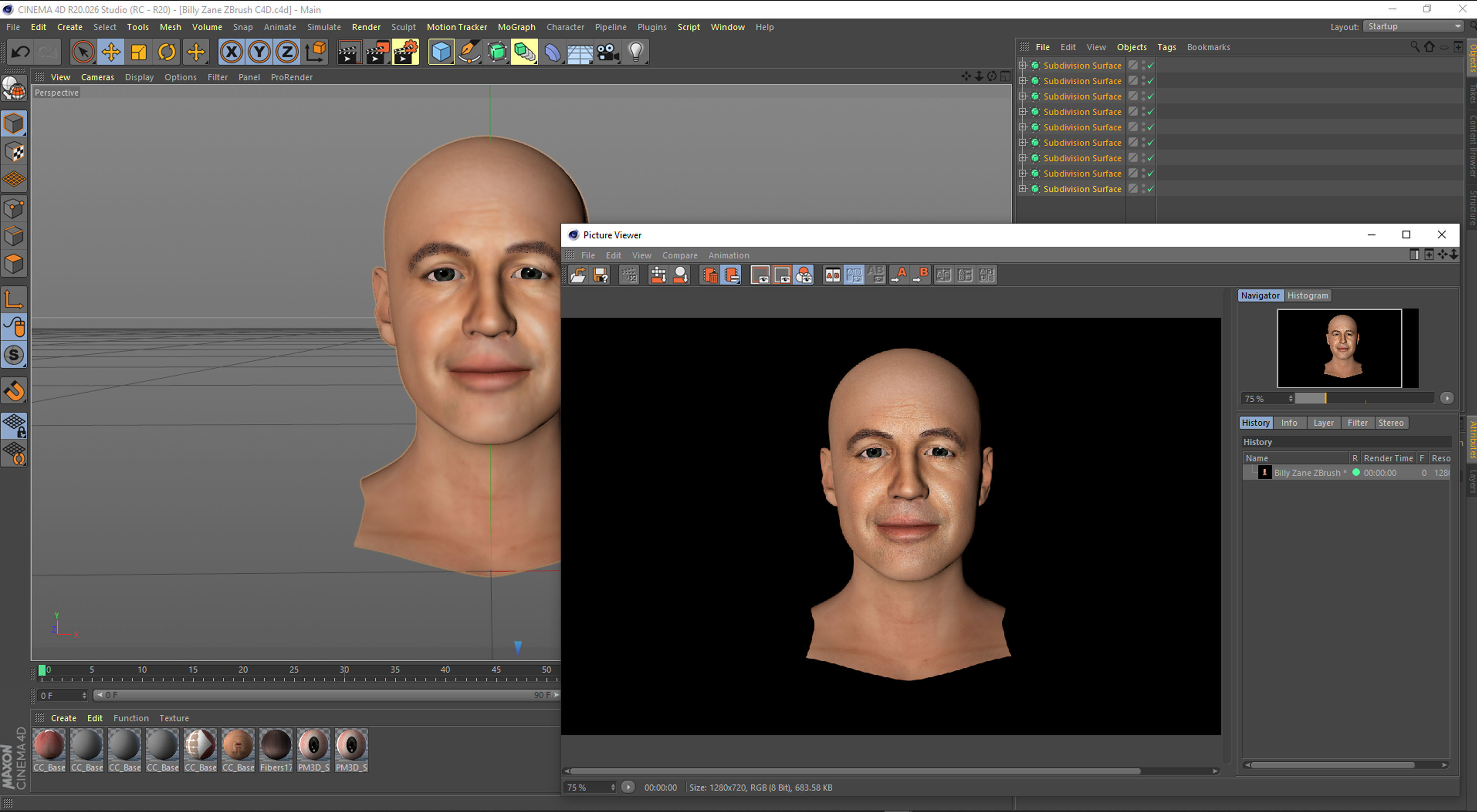 Billy Zane ZBrush 3D model only the head 3D model | CGTrader