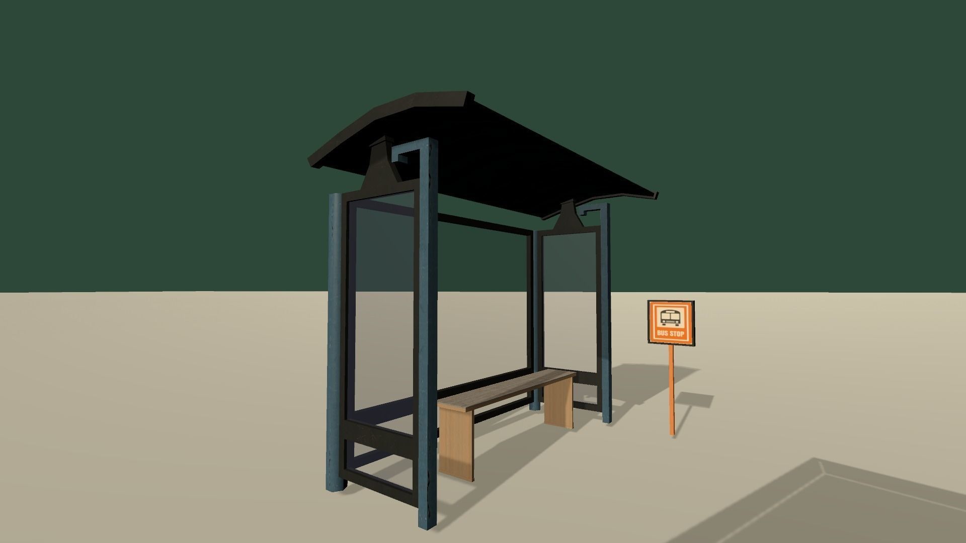 3D model Bus Stand and Shop VR / AR / low-poly | CGTrader