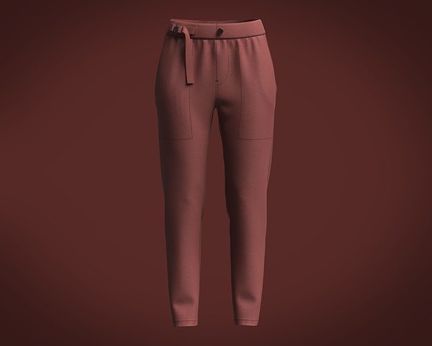 Ladies Red Woven Pant 3D model | CGTrader