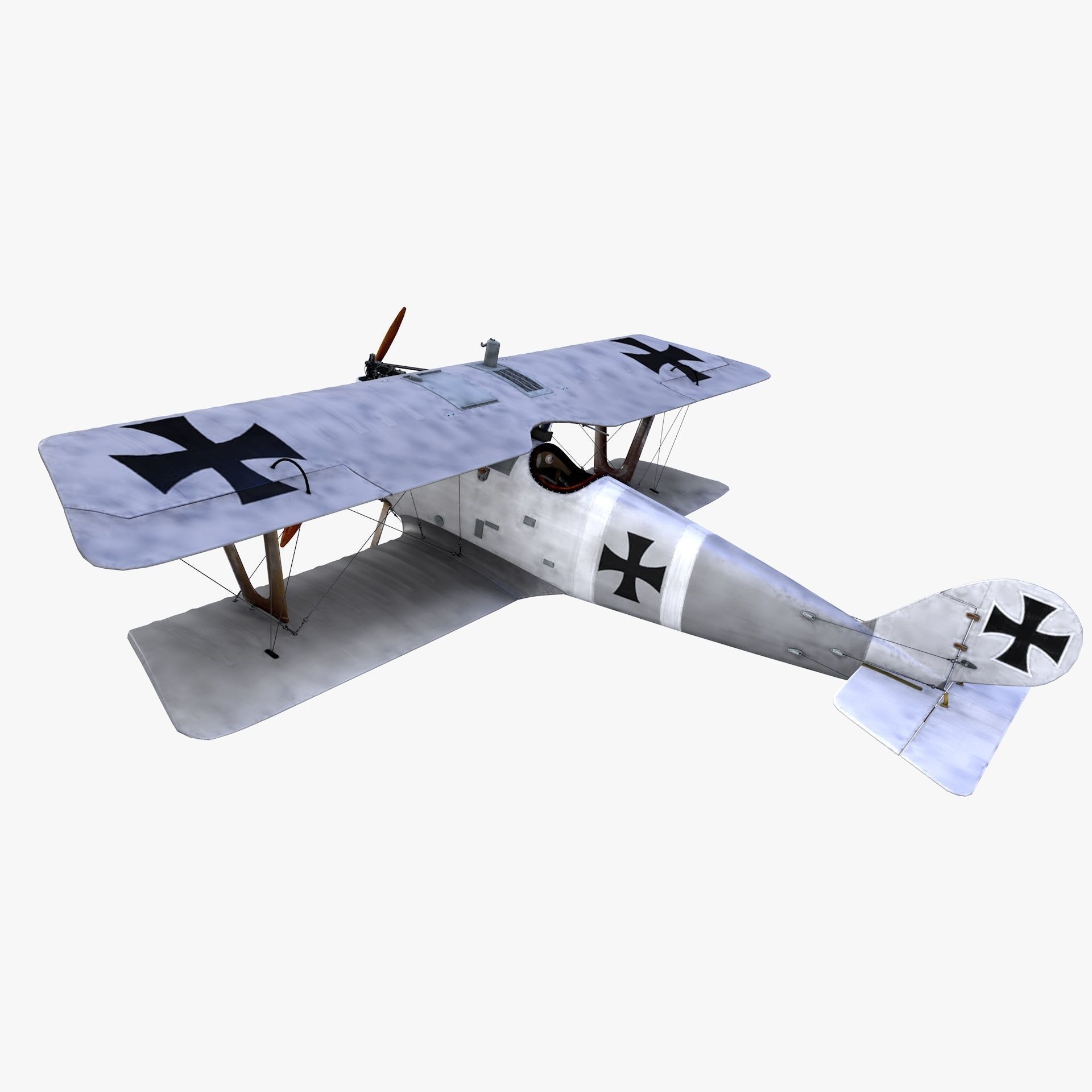 3D model German Biplane Pfalz DIII WWI Plane VR / AR / low-poly | CGTrader