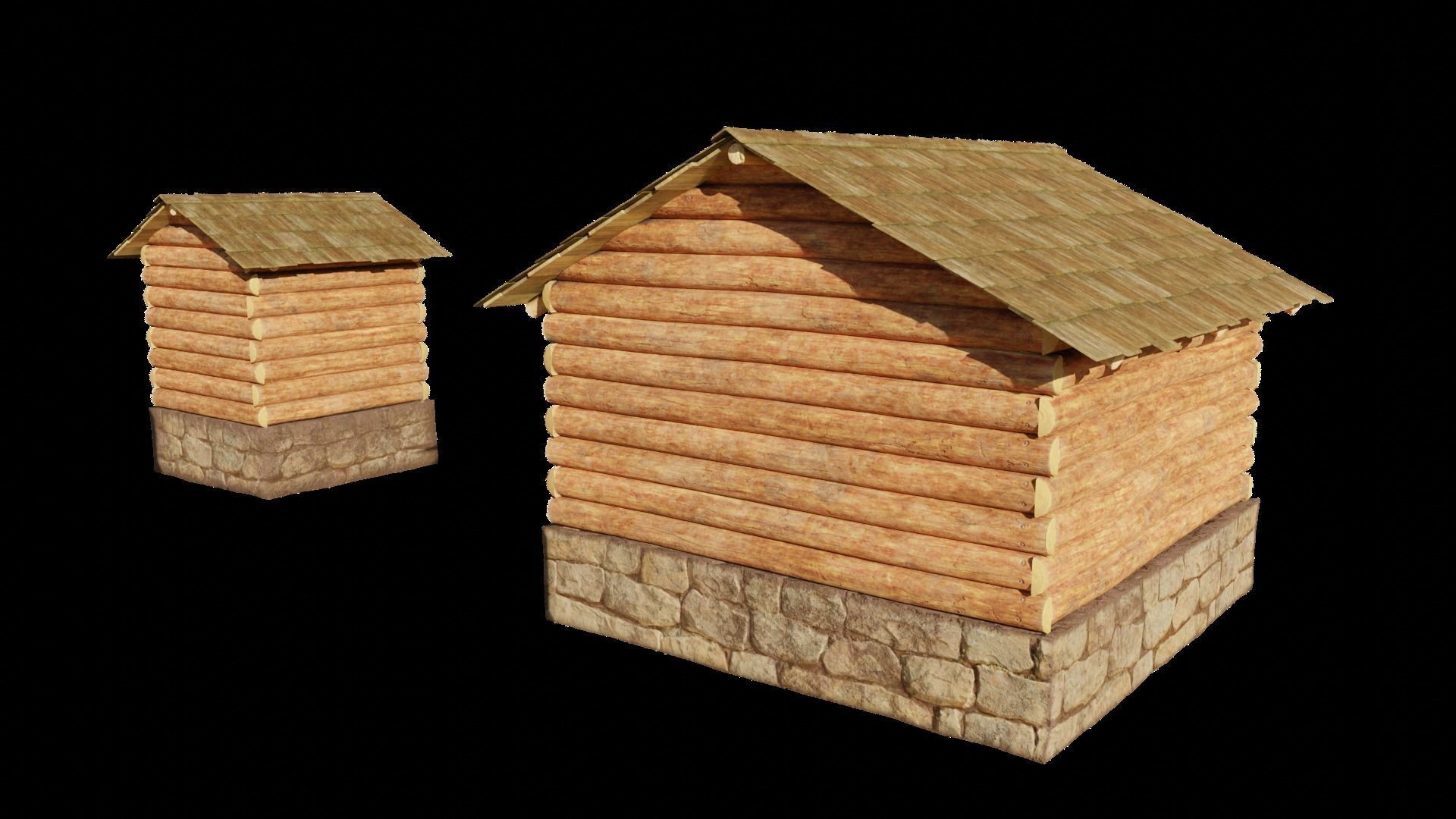 3D model Shed and Outhouse - Wooden Rustic 2 Pieces VR / AR / low-poly ...