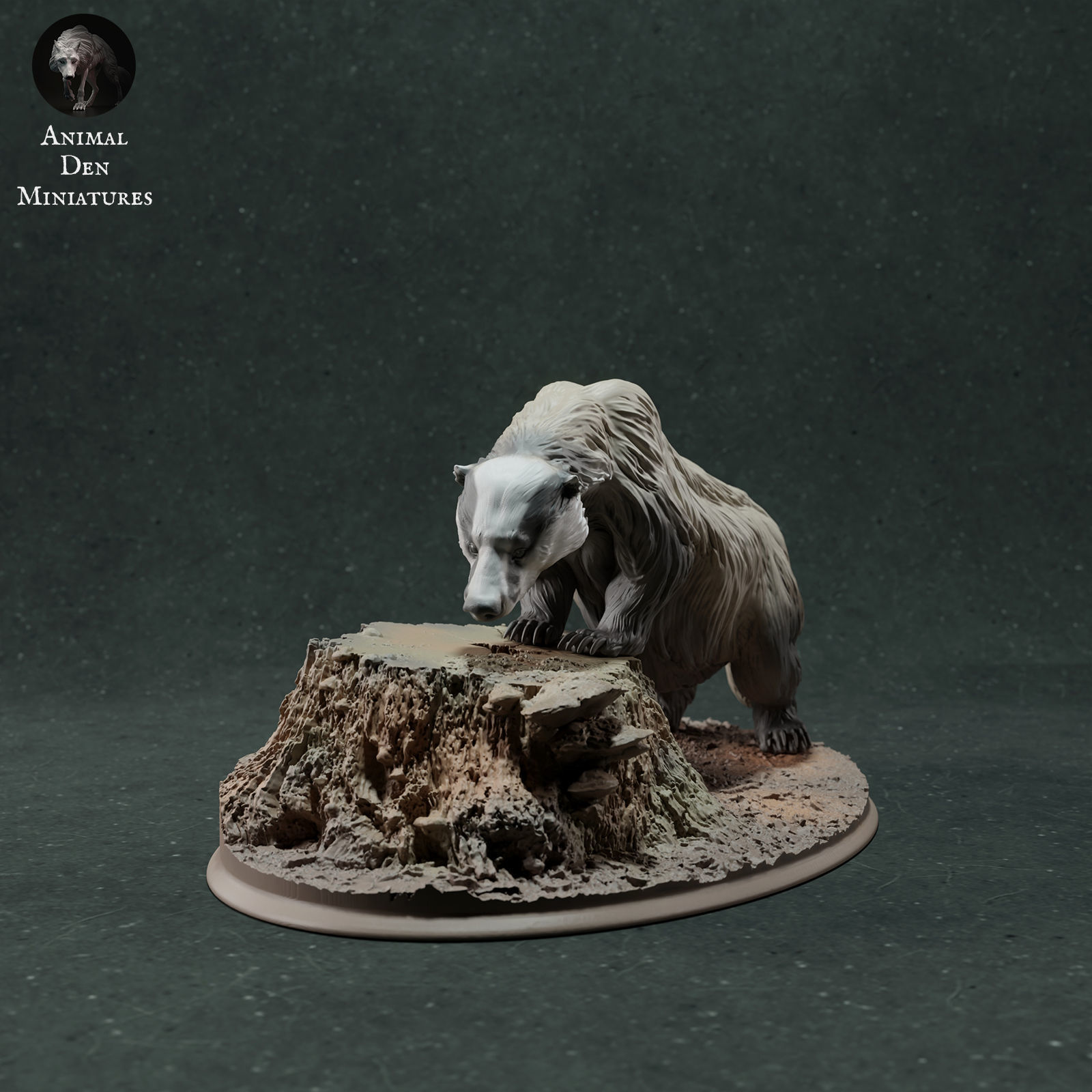 European Badger on Stump 3D model 3D printable | CGTrader