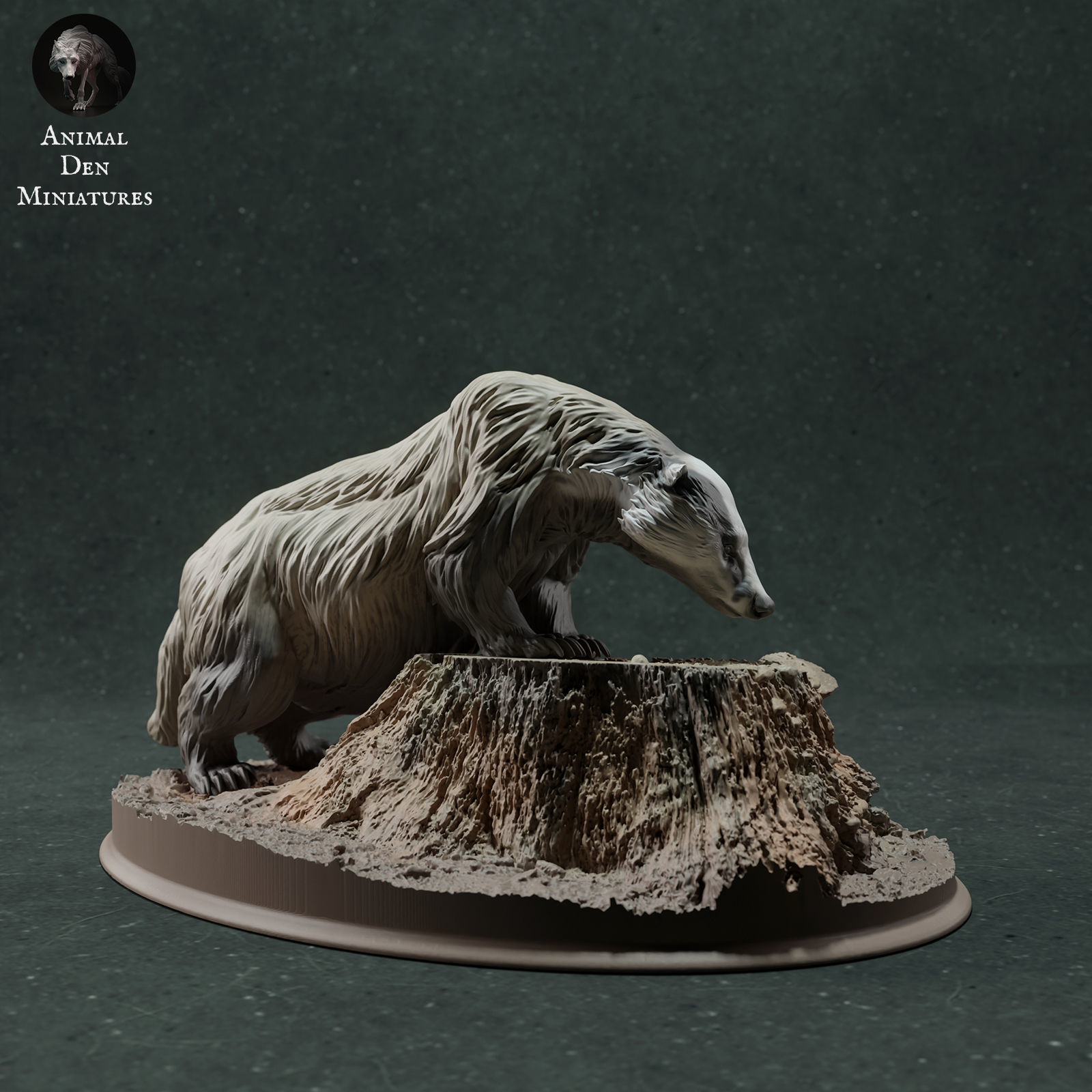 European Badger on Stump 3D model 3D printable | CGTrader