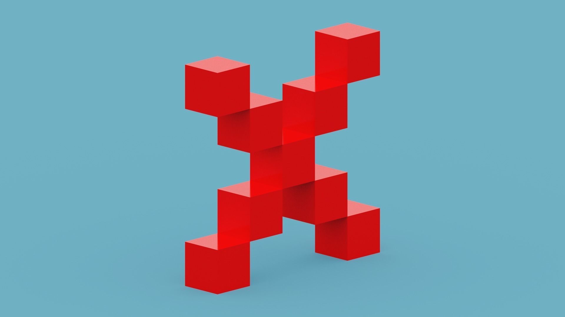 3D model Pixel Letter X VR / AR / low-poly | CGTrader