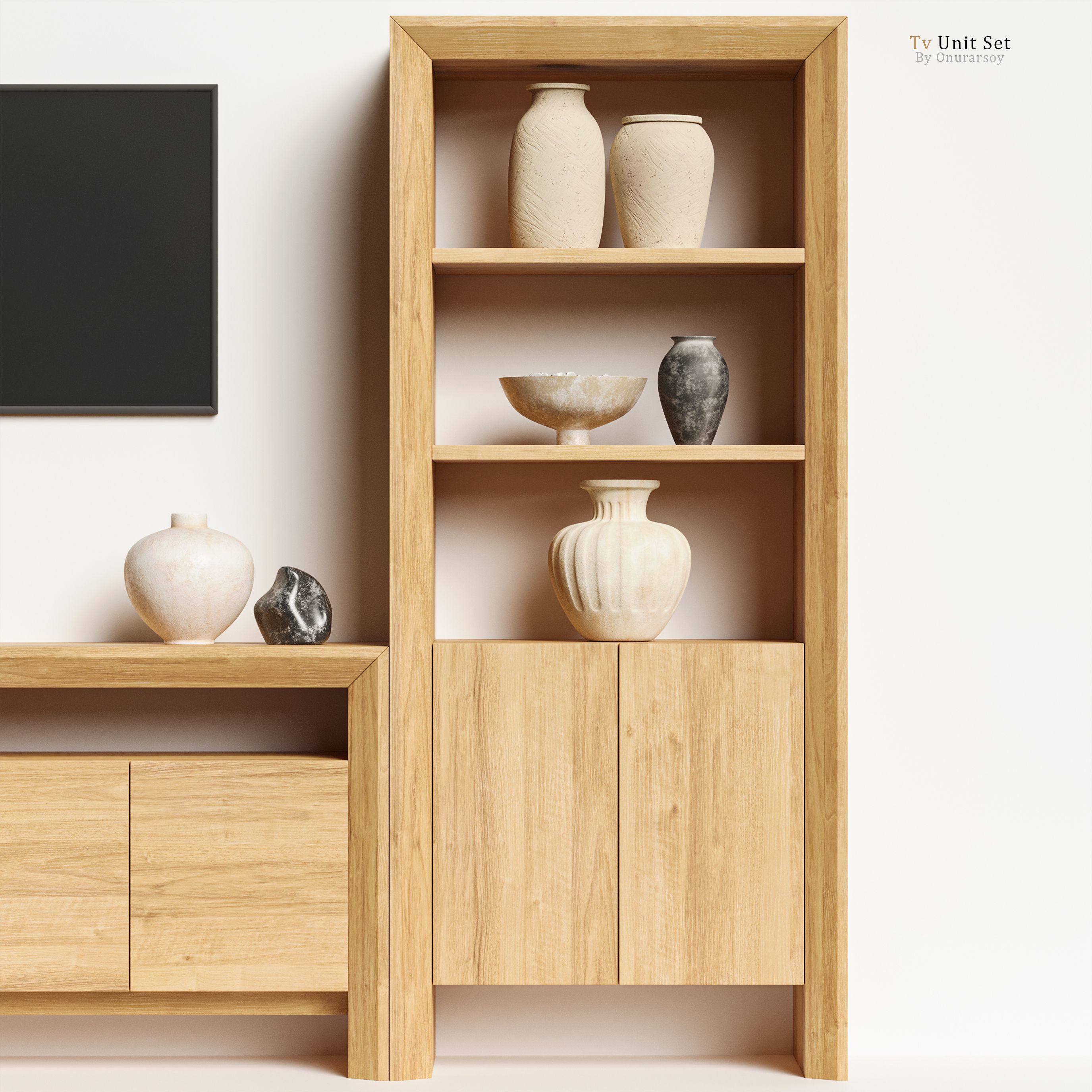 Crate and barrel Baja Tv Unit 3D model | CGTrader