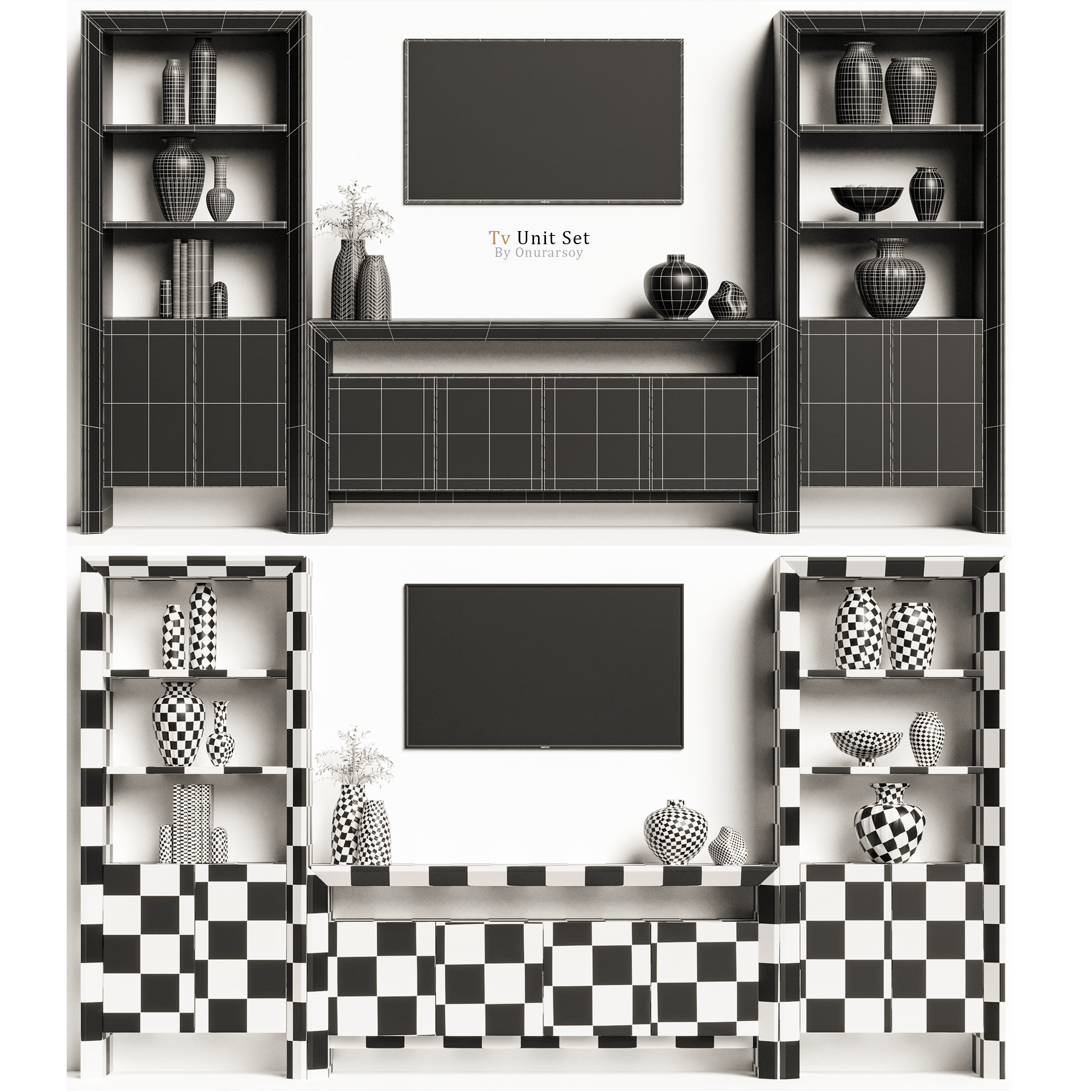 Crate and barrel Baja Tv Unit 3D model | CGTrader