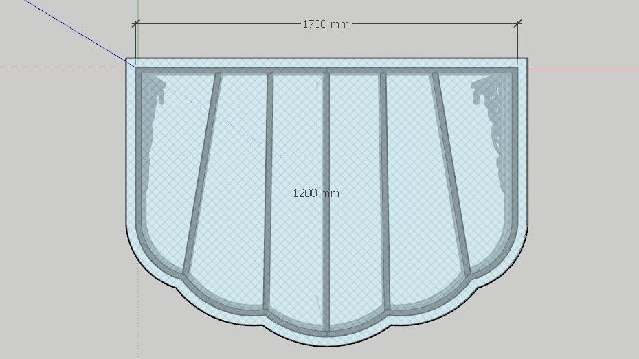 3D Model Iron Glass Roof Art Mounted Villa Facade 3D model 3D model ...