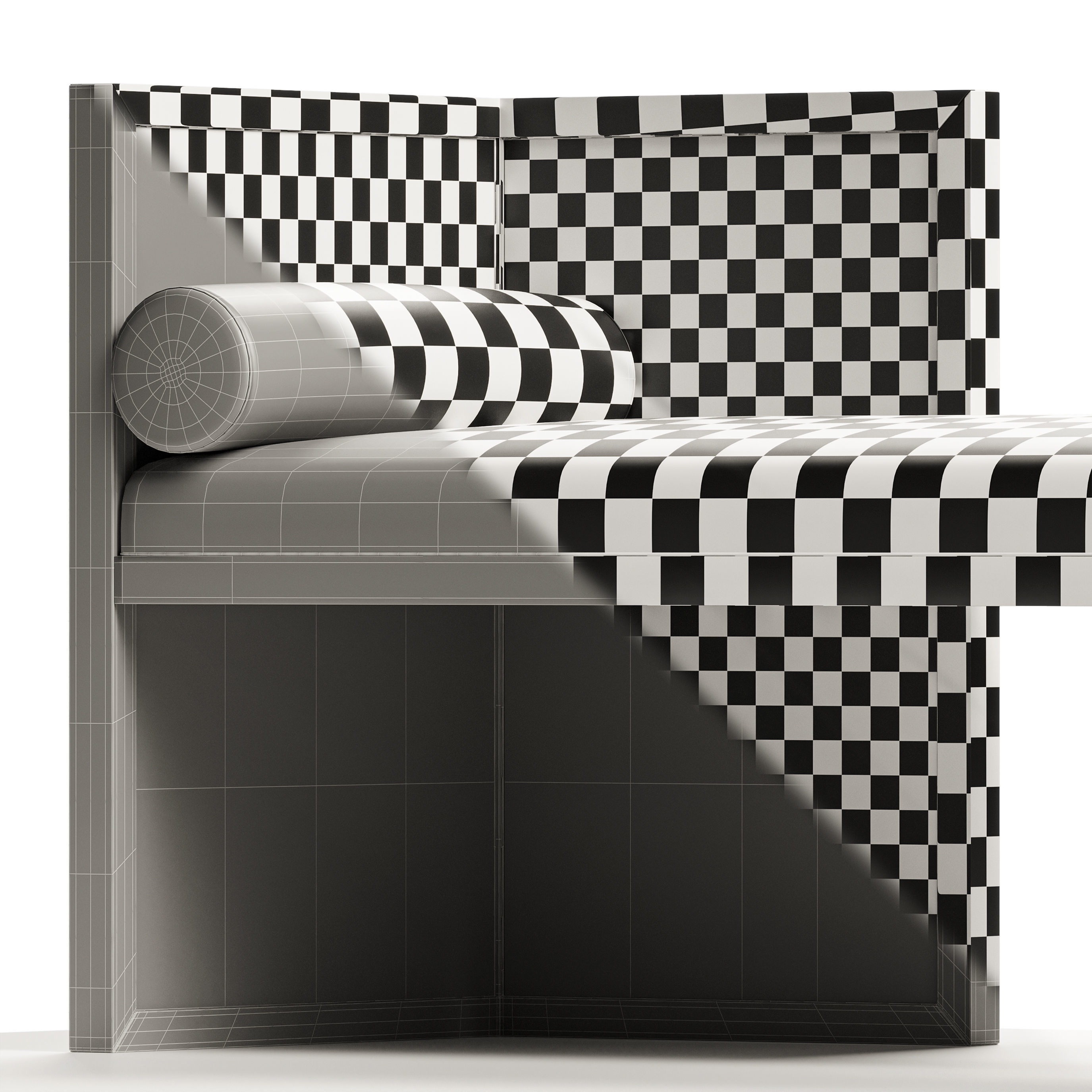 Crate and Barrel Asher Cane Bench 3D model | CGTrader
