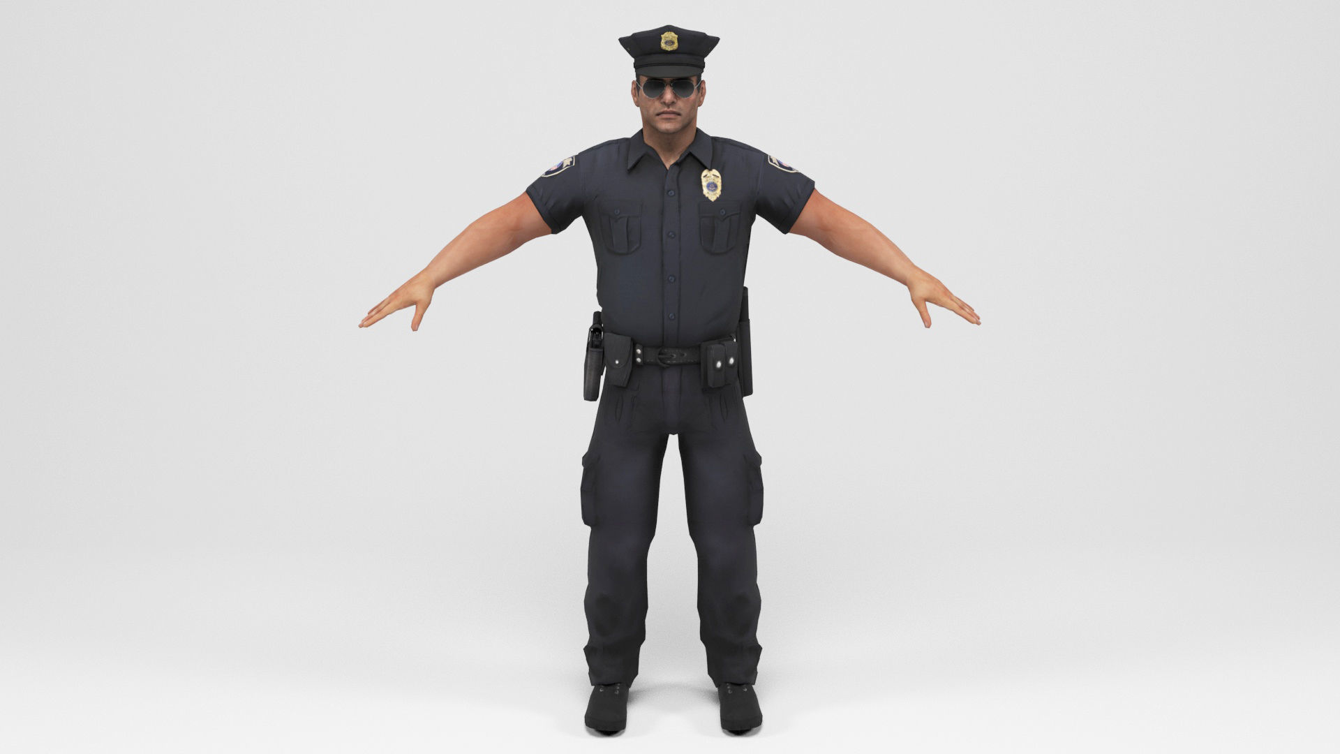 3D model Policeman 1 police officer VR / AR / low-poly rigged animated ...