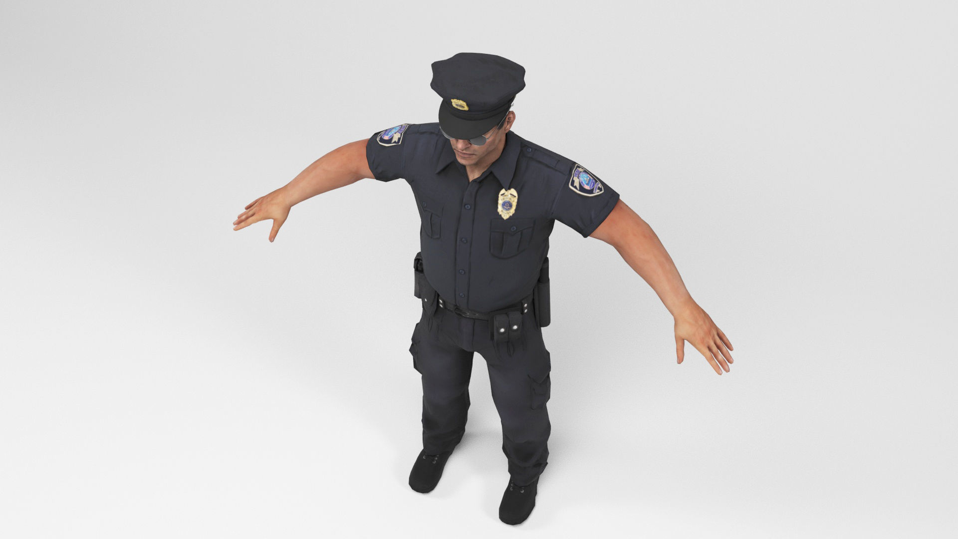 3D model Policeman 1 police officer VR / AR / low-poly rigged animated ...