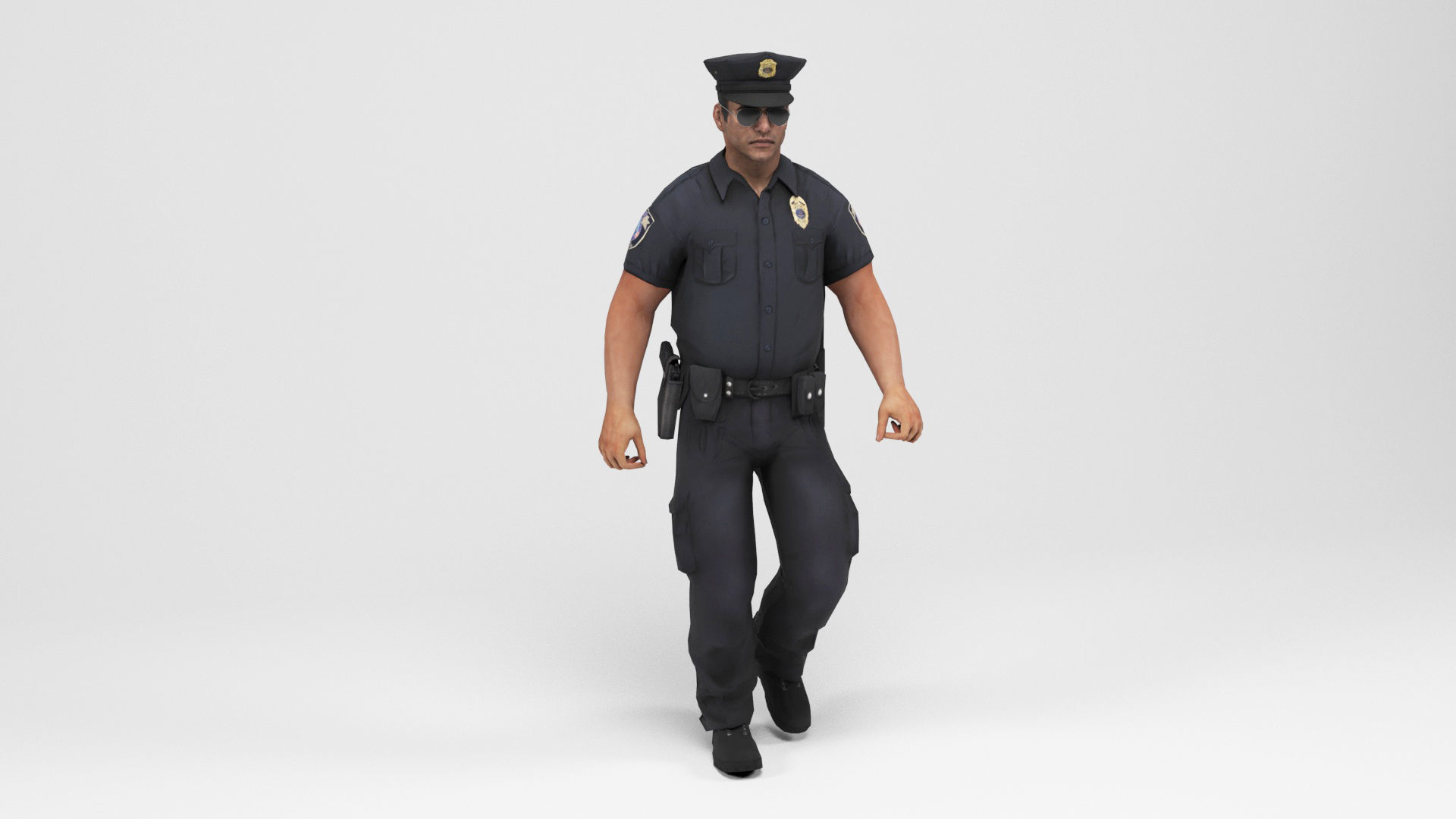 3D model Policeman 1 police officer VR / AR / low-poly rigged animated ...