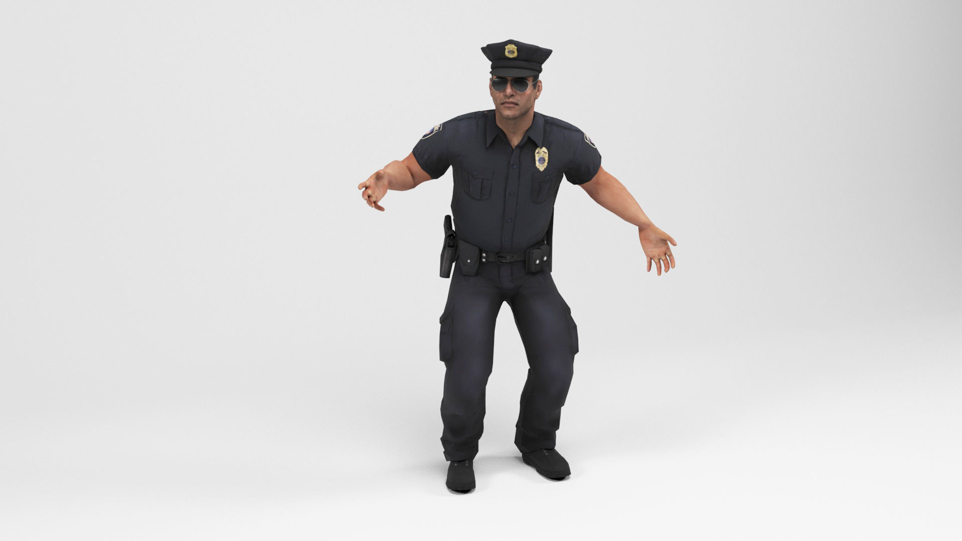 3D model Policeman 1 police officer VR / AR / low-poly rigged animated ...