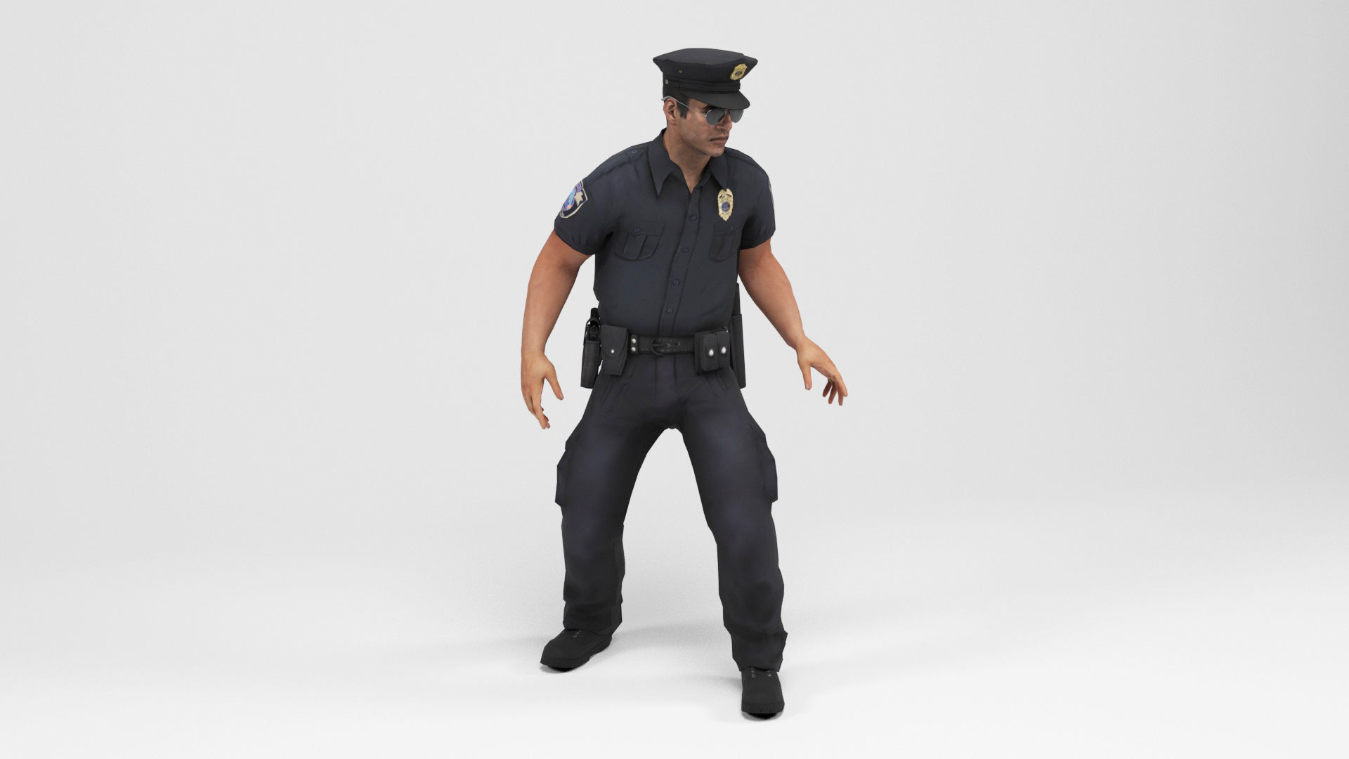 3D model Policeman 1 police officer VR / AR / low-poly rigged animated ...
