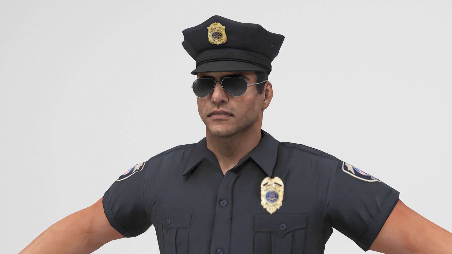 3D model Policeman 1 police officer VR / AR / low-poly rigged animated ...
